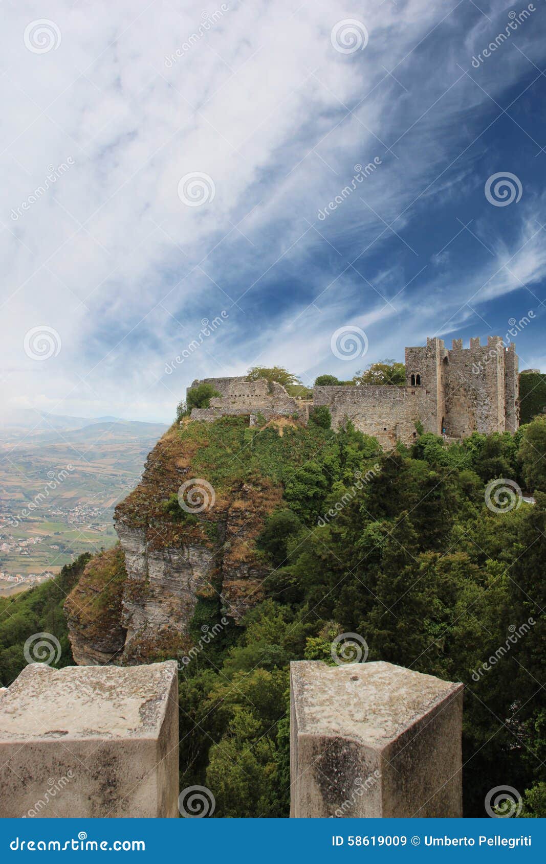 Pepoli castle in erice stock image. Image of italy, mountain - 58619009