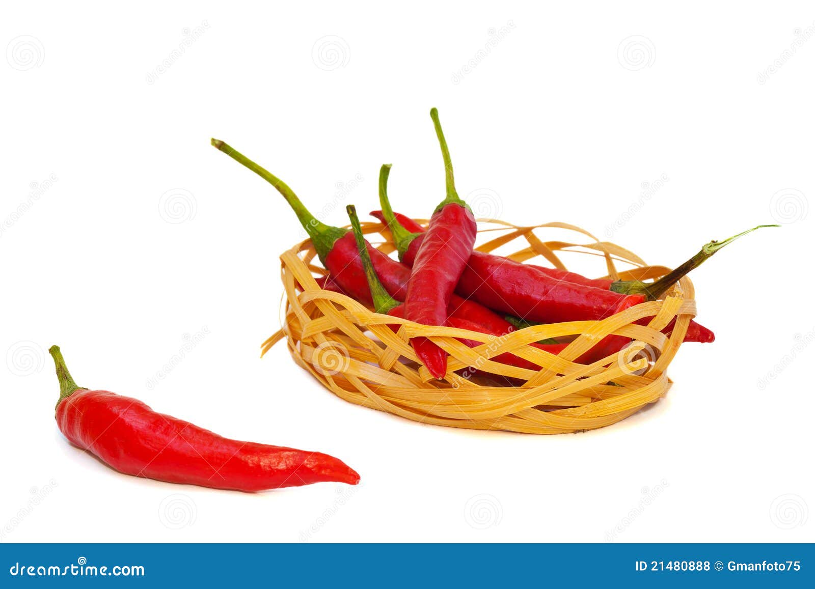 Pepper in the basket stock photo. Image of basket, chili - 21480888