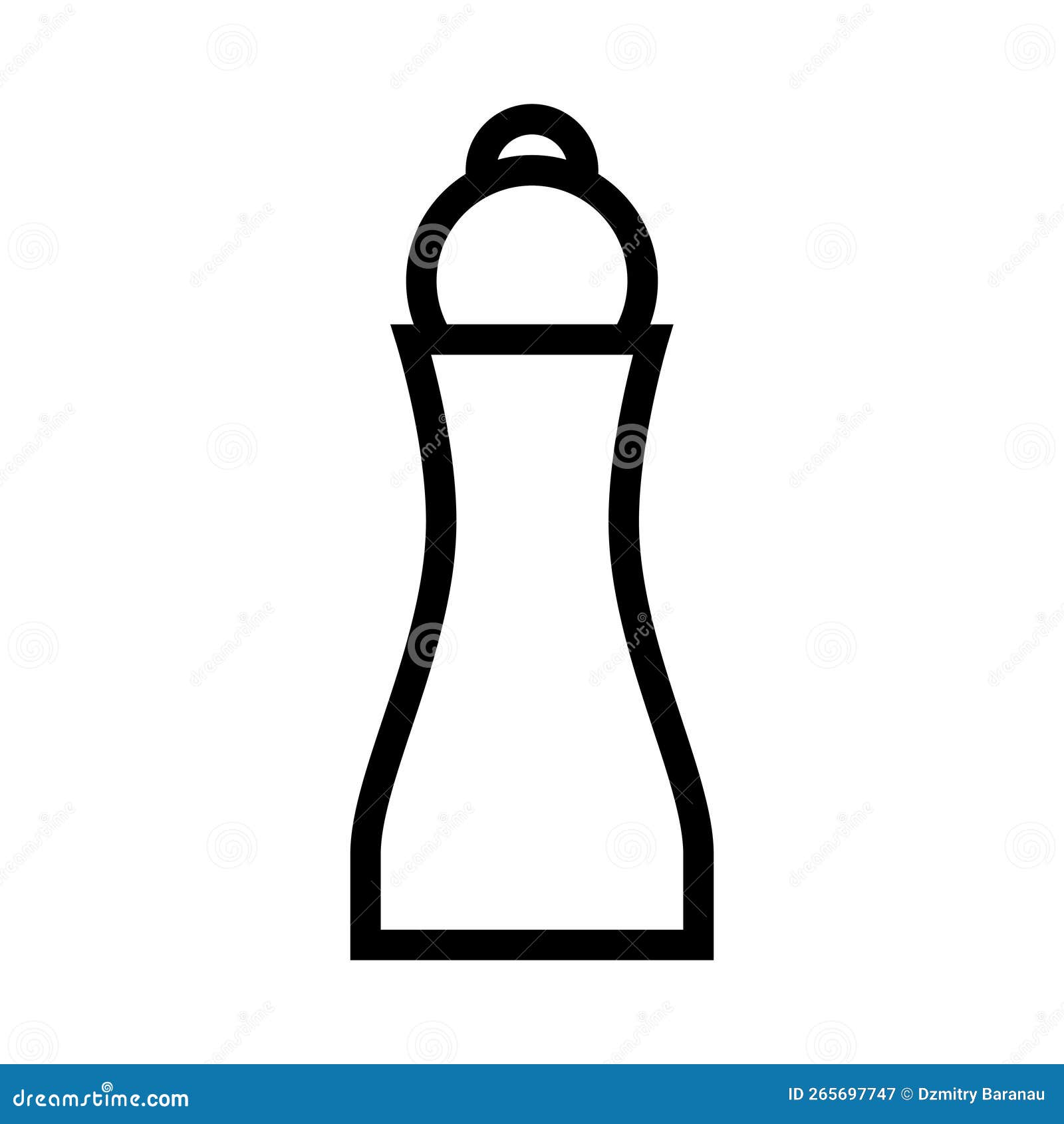 Pepper Bottle Icon Line Isolated on White Background. Black Flat Thin ...