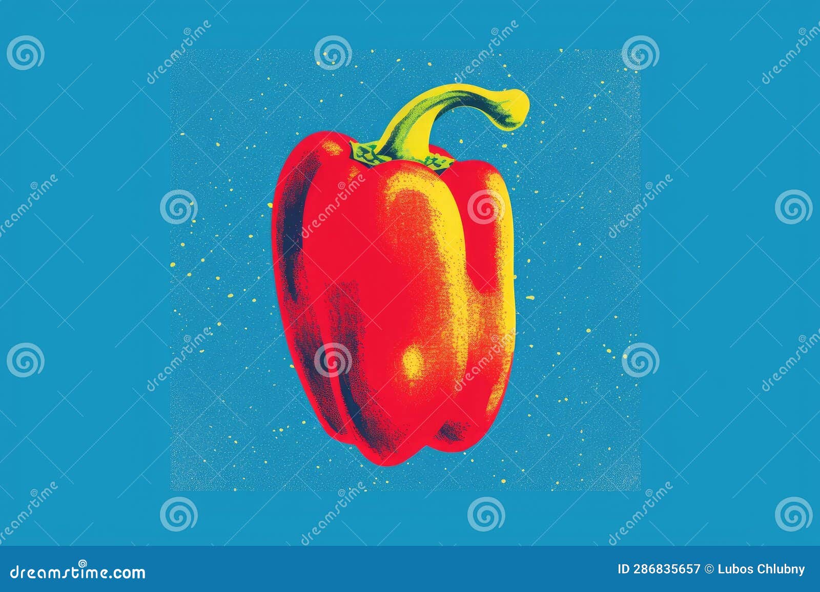 Pepper. Colorful Cute Screen Printing Effect Stock Illustration ...