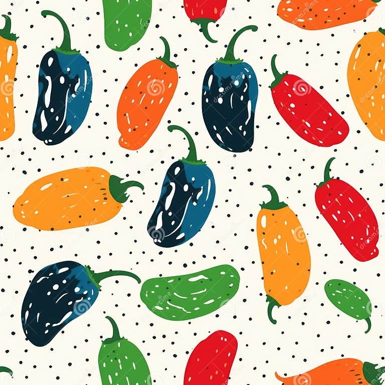Pepper. Colorful Cute Screen Printing Effect. Riso Print Effect Stock ...