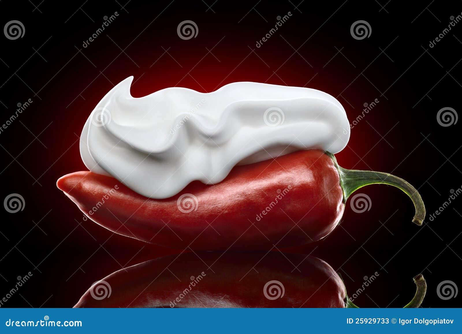 Pepper with cream stock image. Image of macro, plate - 25929733