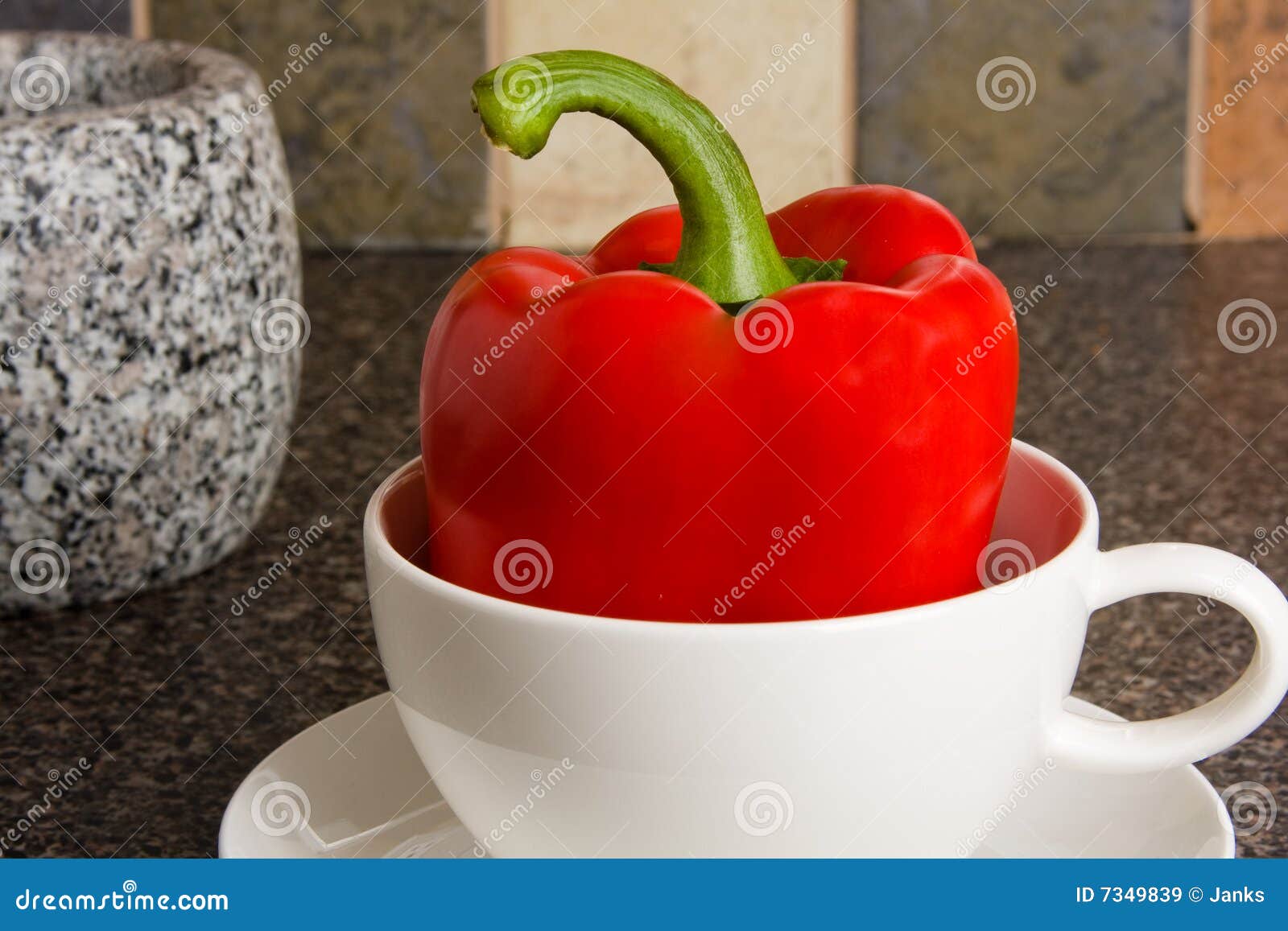 Pepper cup stock image. Image of pepper, bell, saucer - 7349839