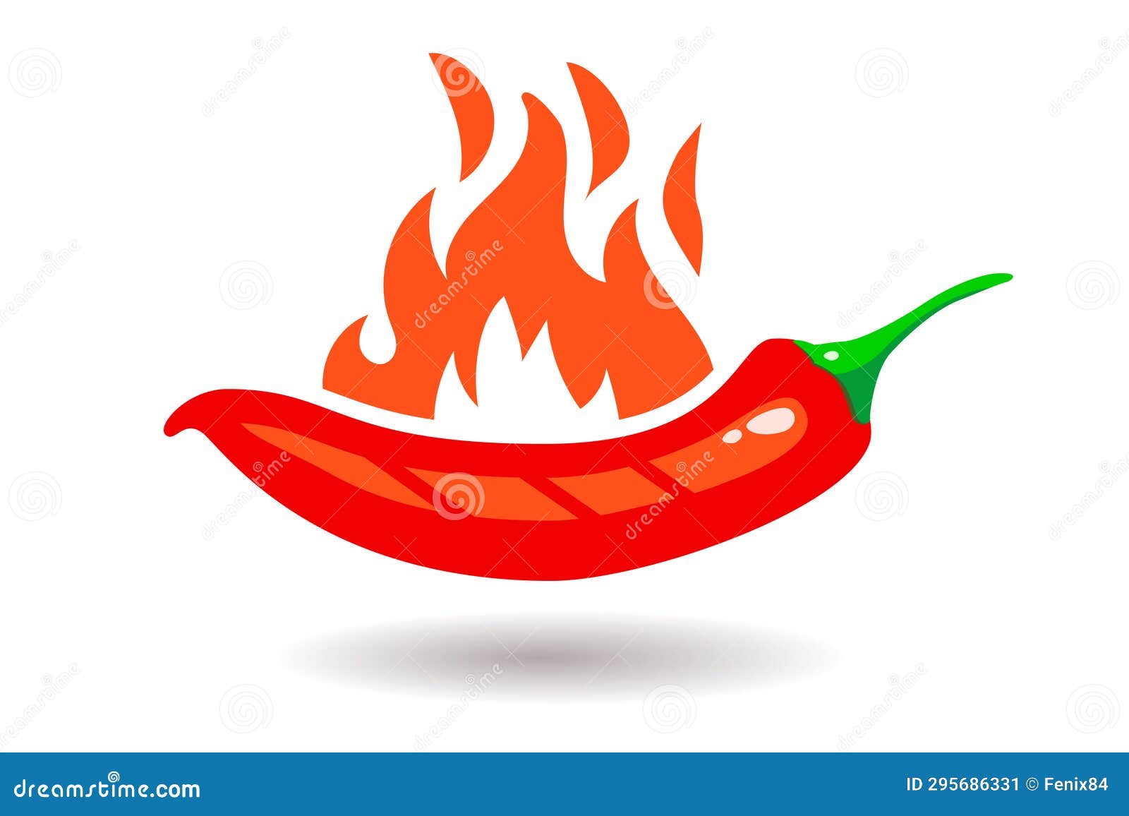 Pepper on Fire. Flat Vector Illustration for Spicy Food Design Stock ...