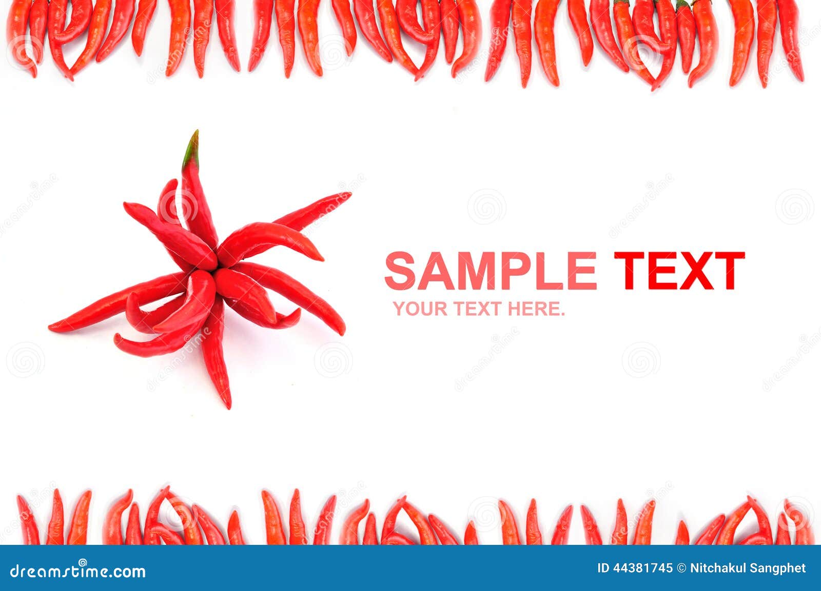 Pepper Frame Isolated on White Background Stock Image - Image of ...