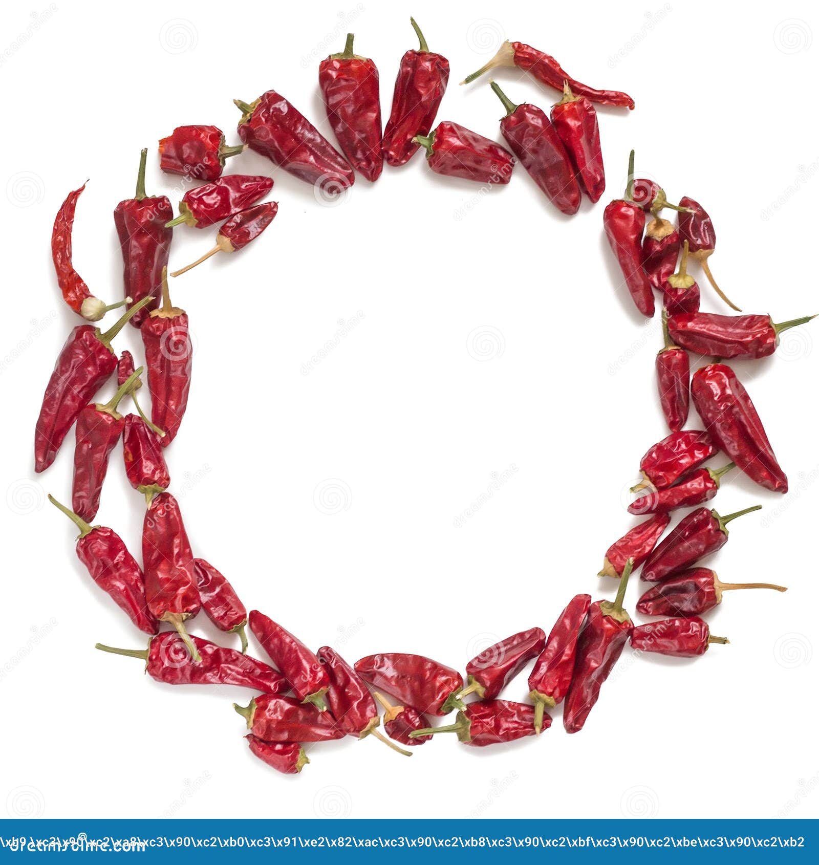 Round Frame from the Dried Pods of the Red Hot Chili Pepper Stock Photo ...