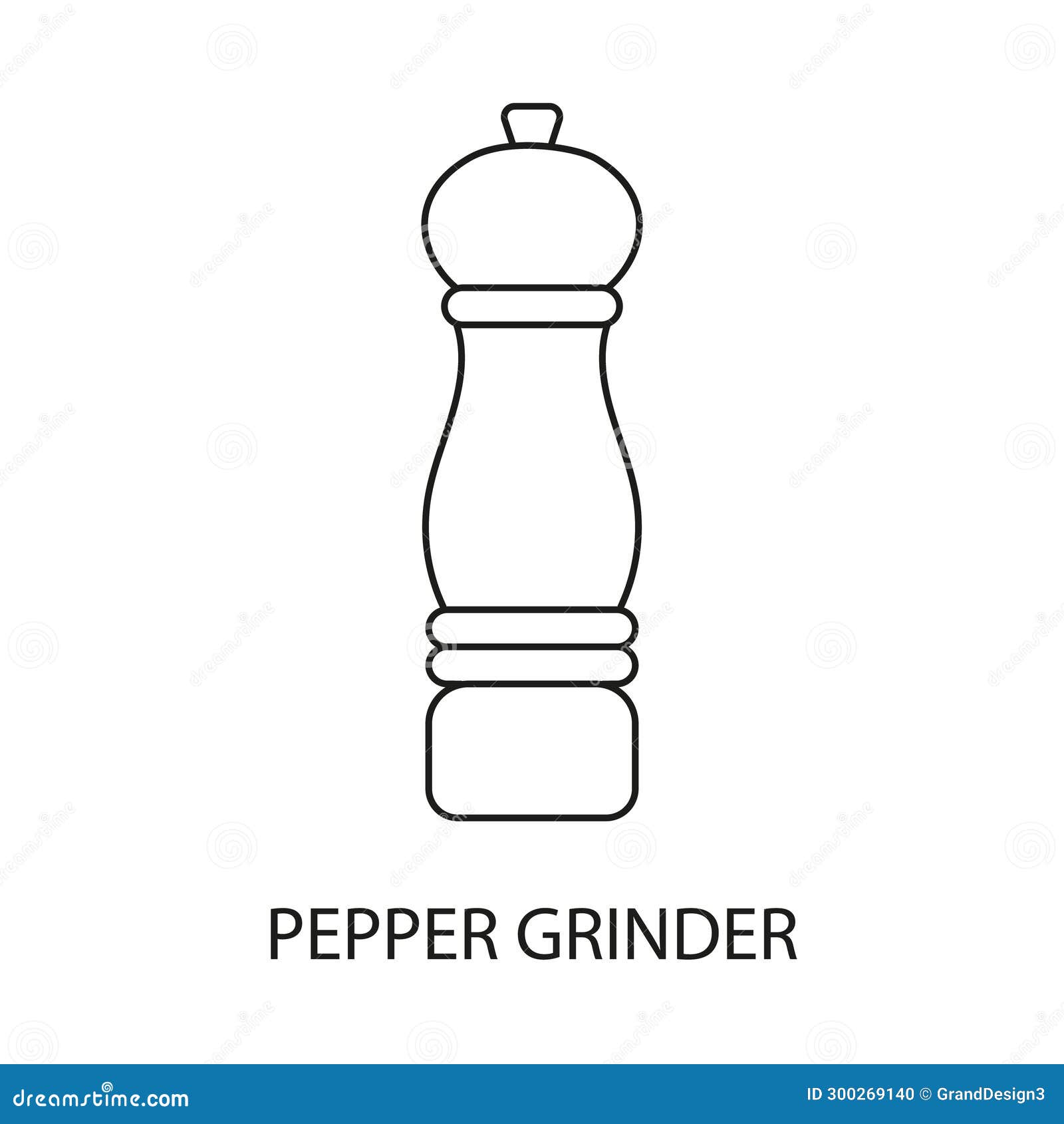 Pepper Grinder Line Vector Icon for Marks on Food Packaging Stock Illustration - Illustration of ...