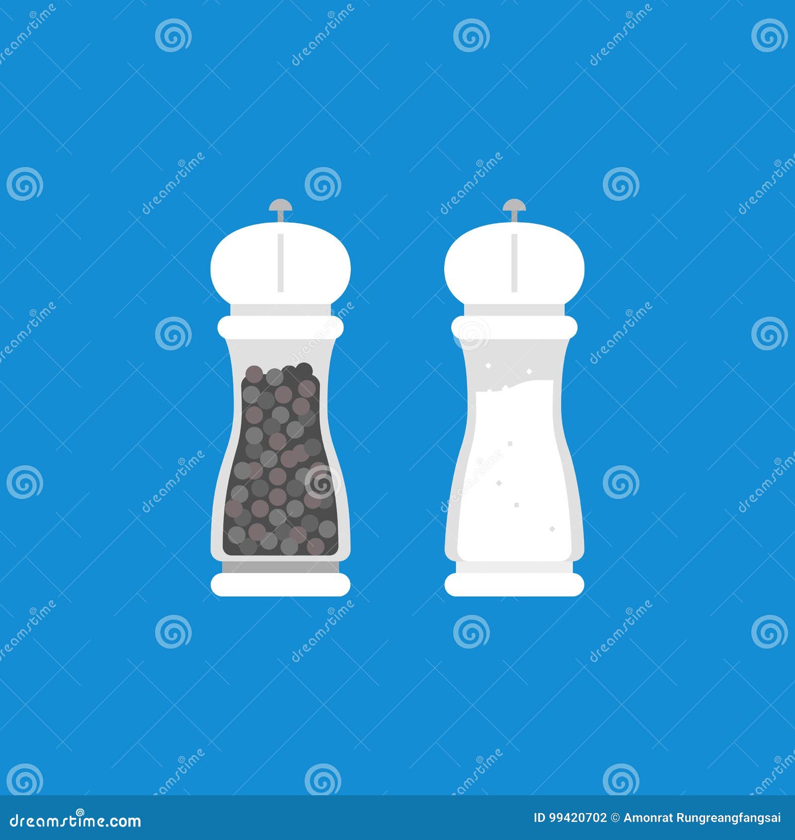 Pepper Grinder and Salt Grinder Stock Vector - Illustration of salt ...
