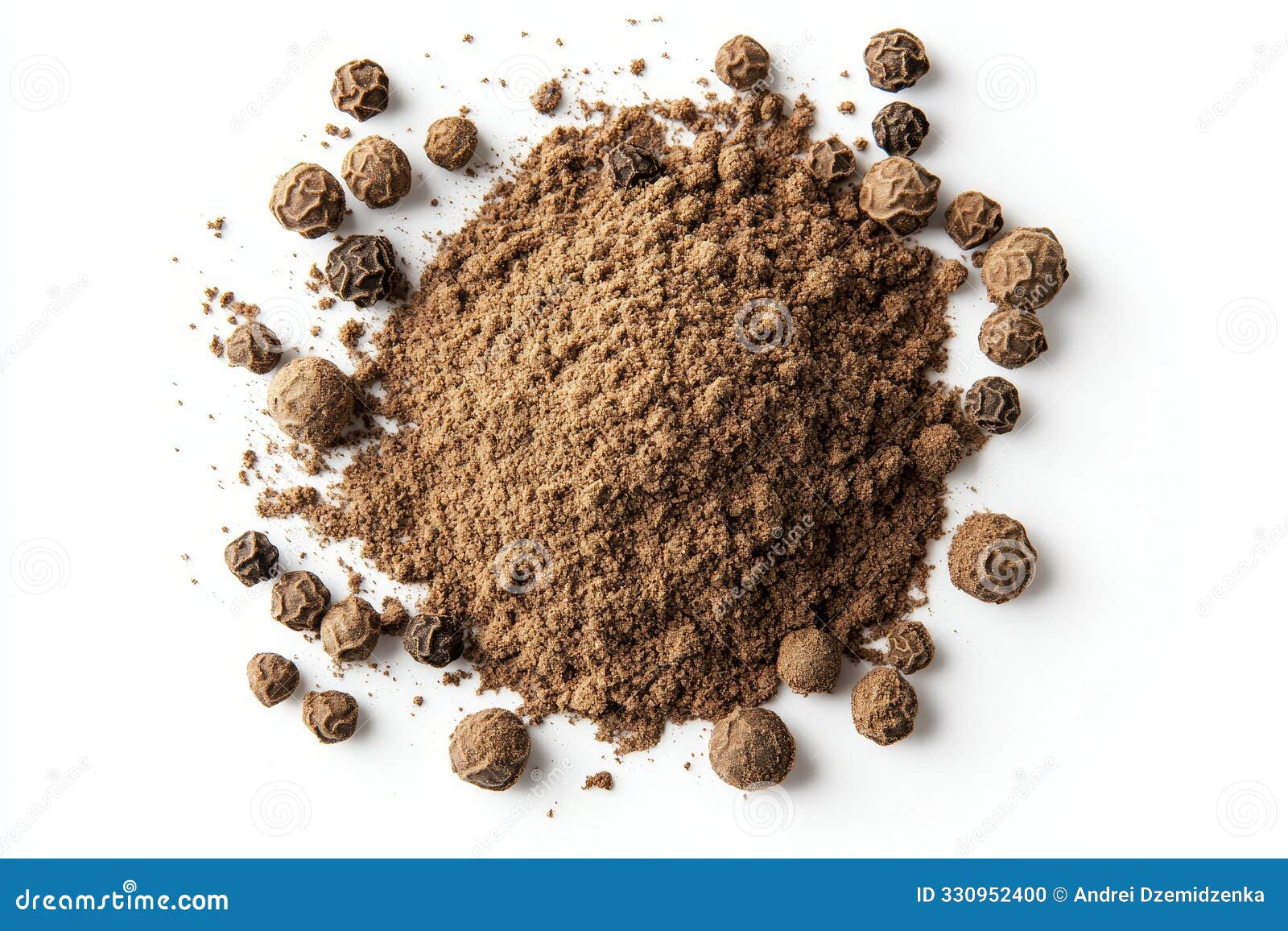 Pepper Ground Scattered Over White, Spice Flying Isolated on White ...