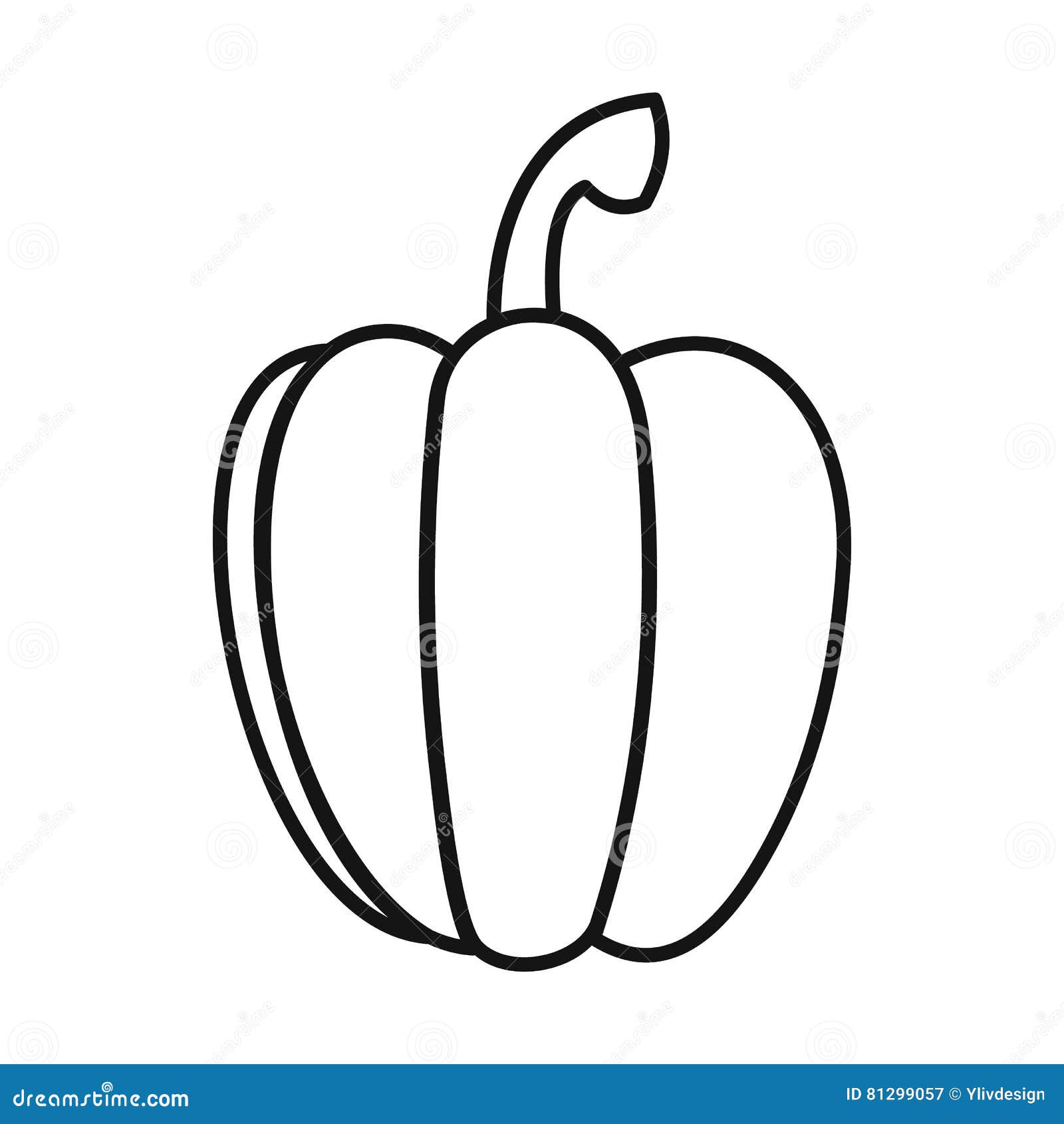 Pepper icon, outline style stock vector. Illustration of dieting - 81299057