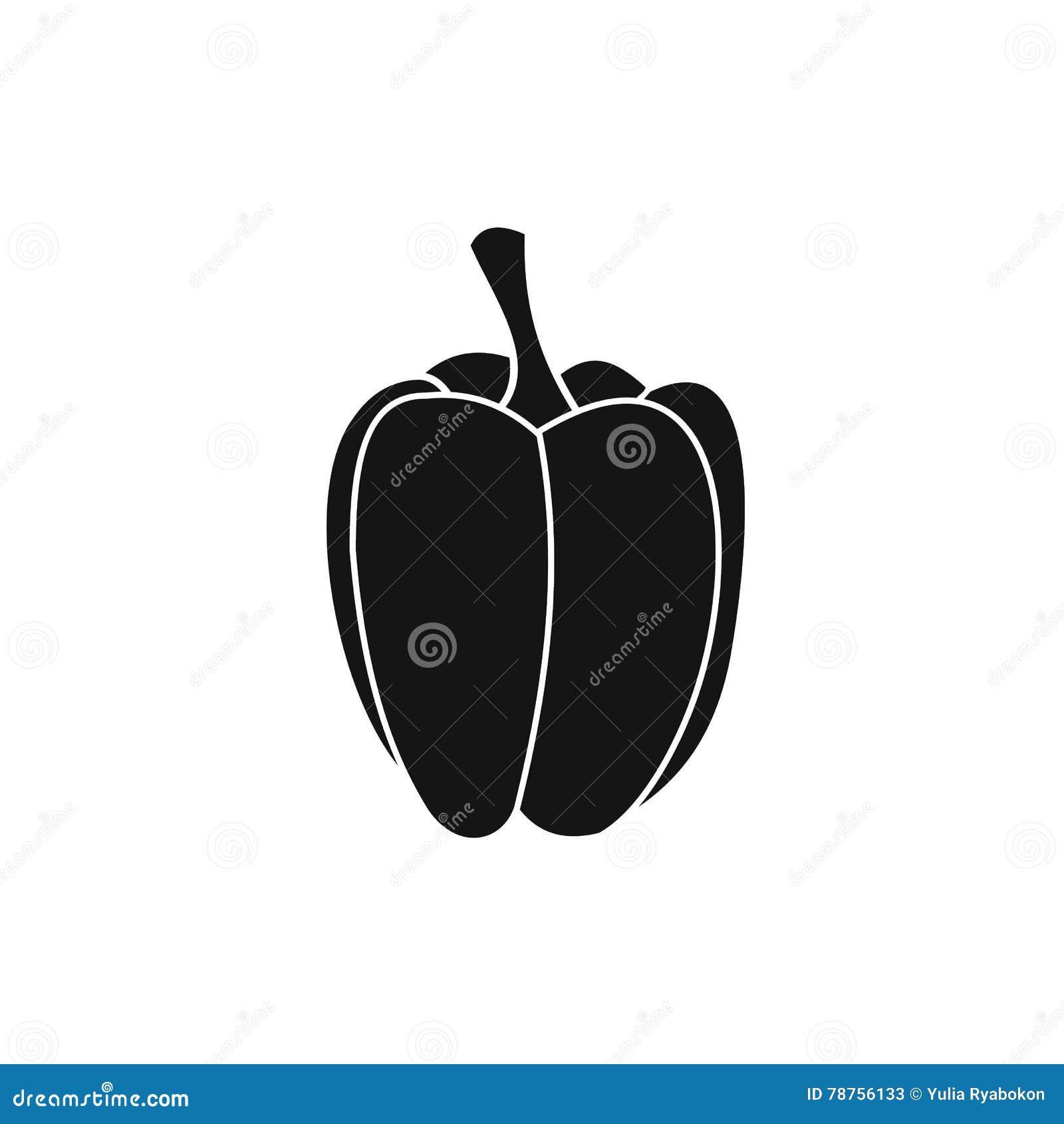 Pepper Icon in Simple Style Stock Vector - Illustration of meal, market ...