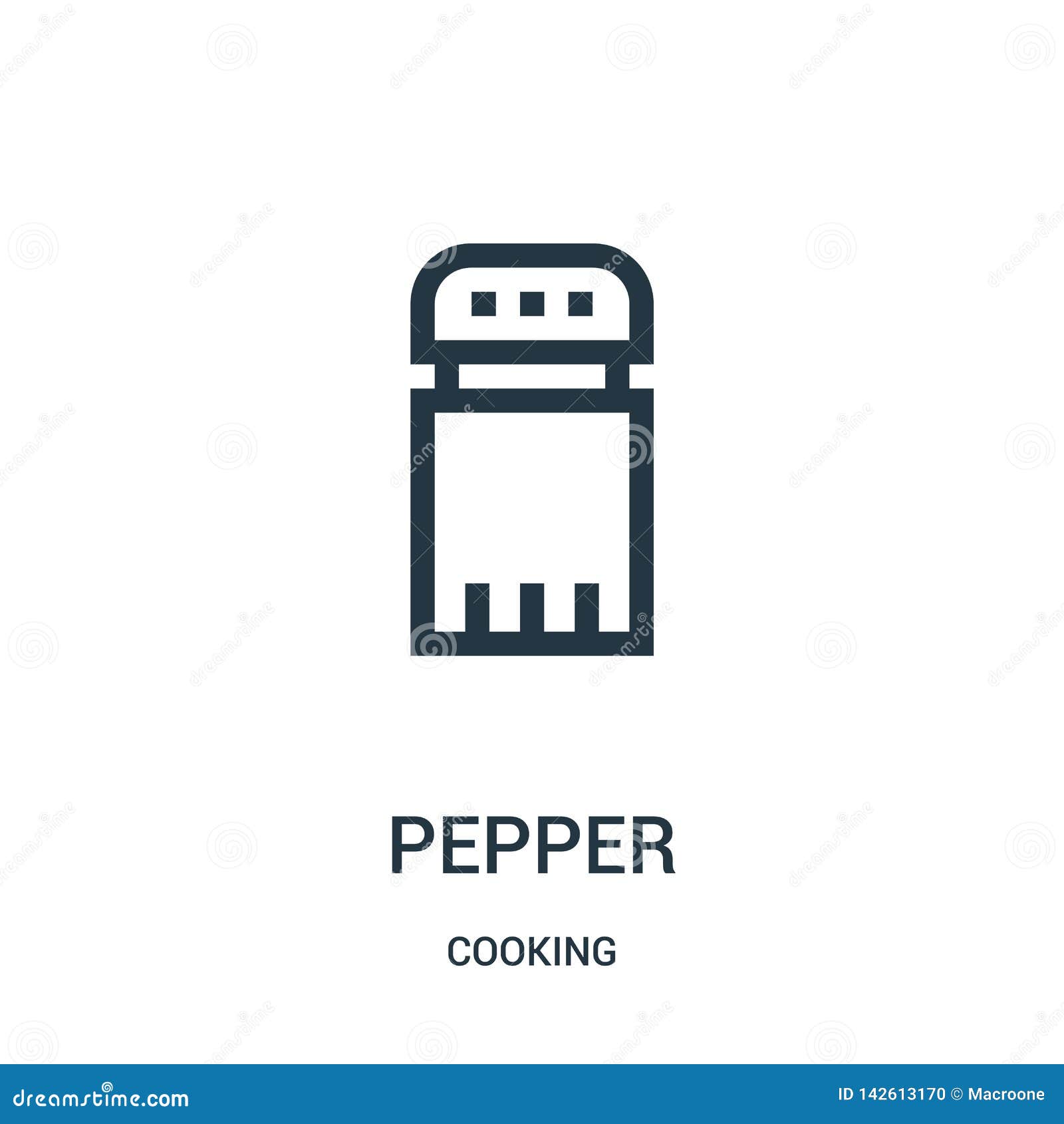Pepper Icon Vector from Cooking Collection. Thin Line Pepper Outline ...