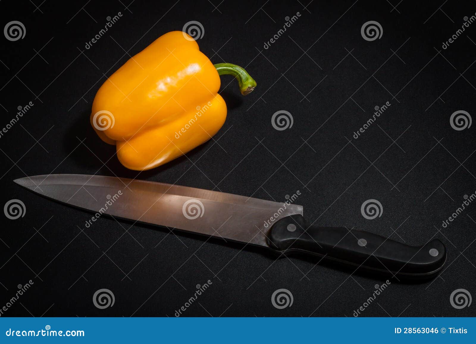 Pepper with a knife stock photo. Image of vegetables - 28563046