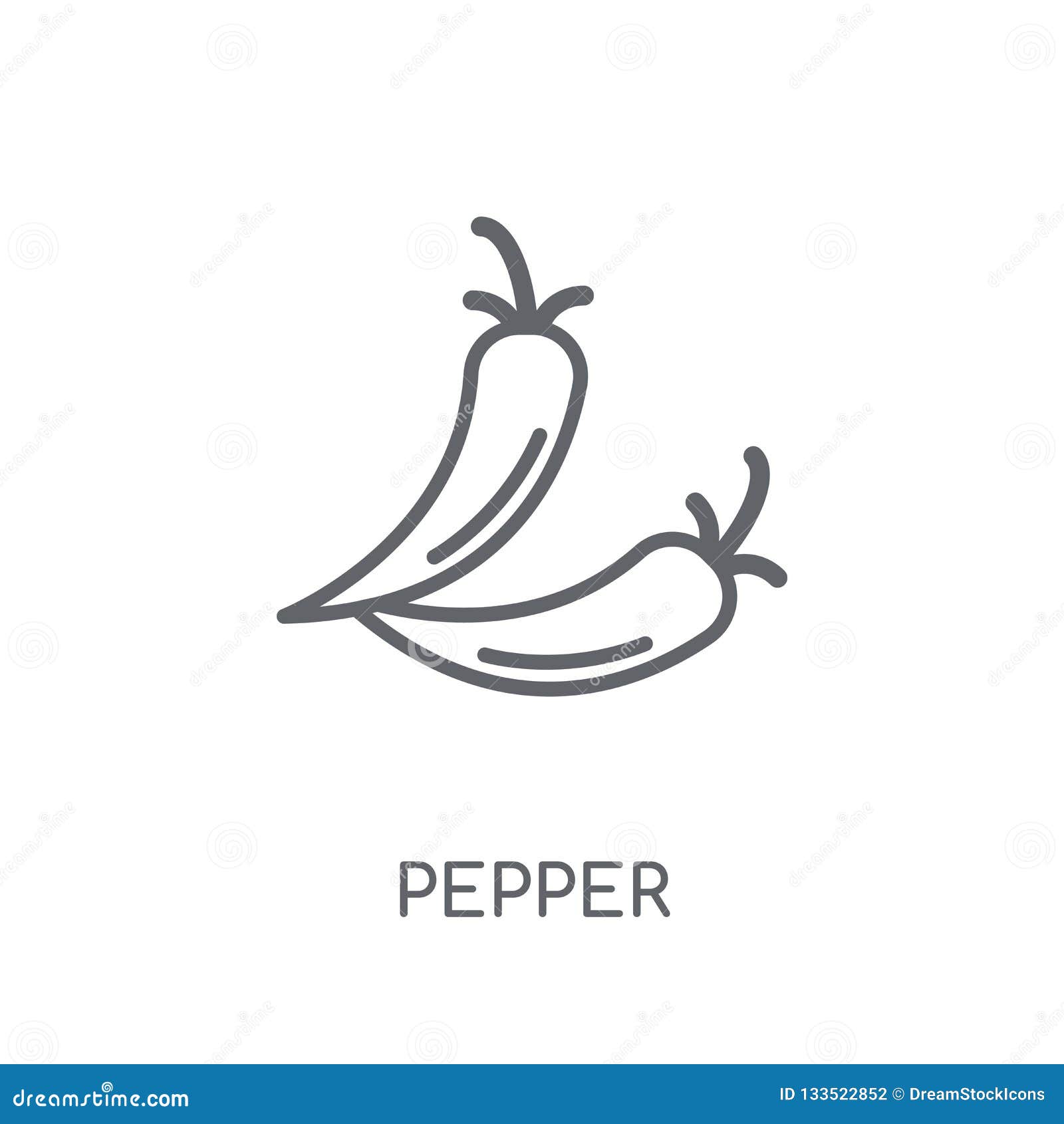 Pepper Linear Icon. Modern Outline Pepper Logo Concept on White Stock ...