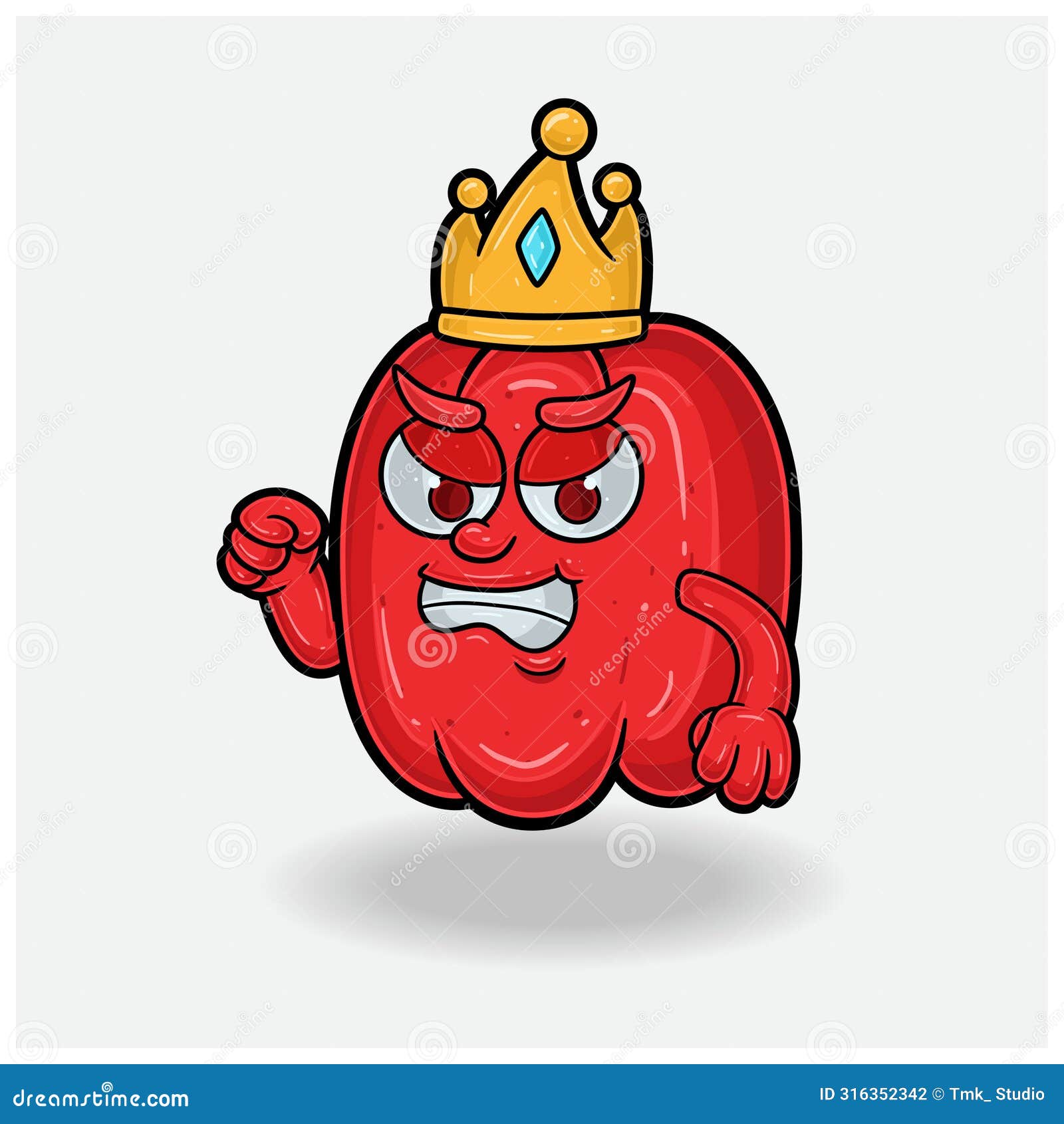 Pepper Mascot Character Cartoon with Angry Expression Stock Vector ...