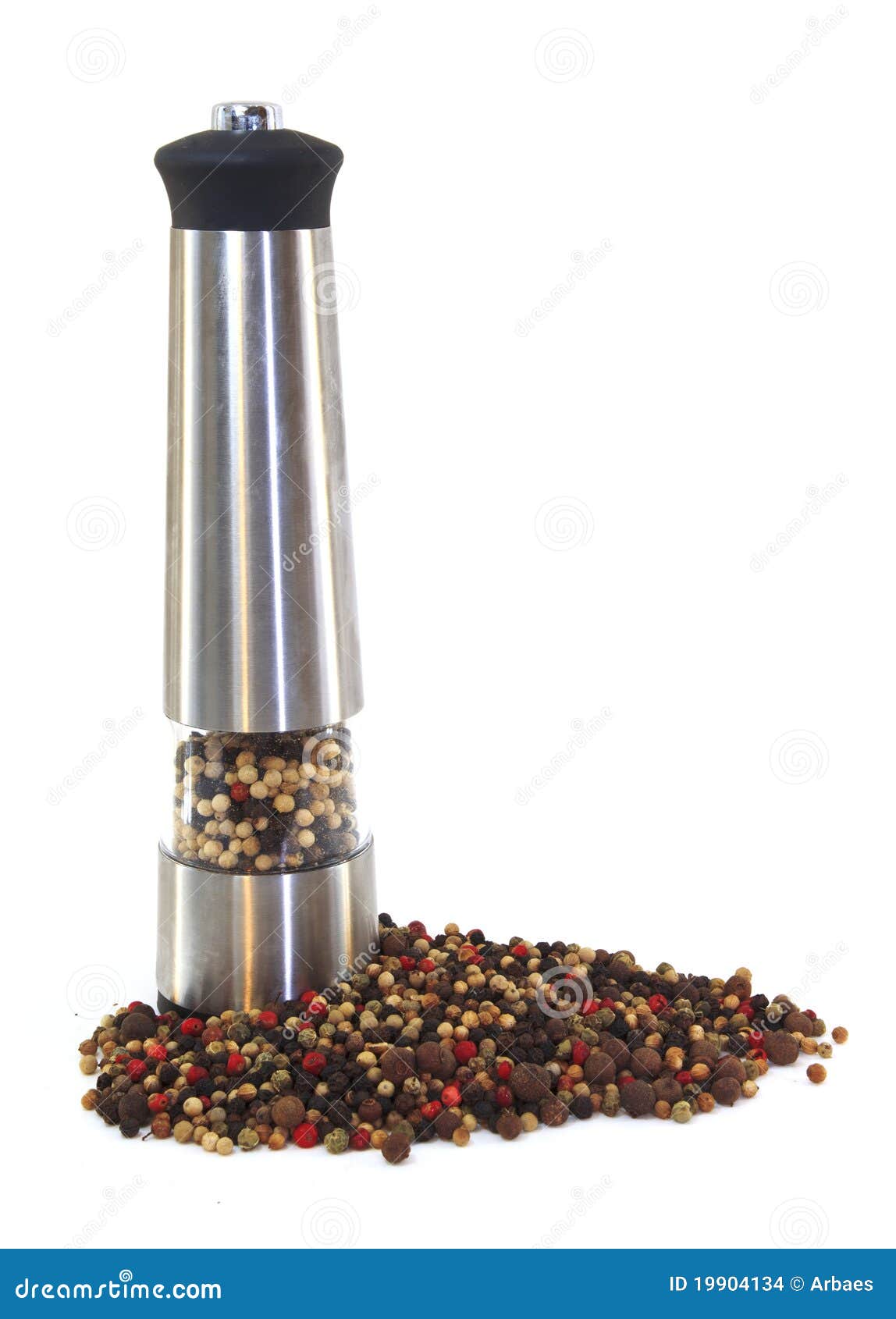 Pepper Mill and Several Pepper Grains Stock Photo - Image of mill ...
