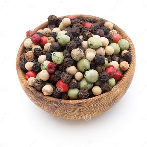 Pepper Mix Seed on Spoon on White Background Stock Image - Image of ...