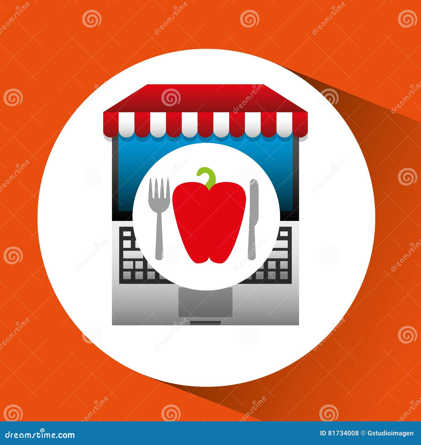 Pepper online shopping app stock vector. Illustration of organic - 81734008