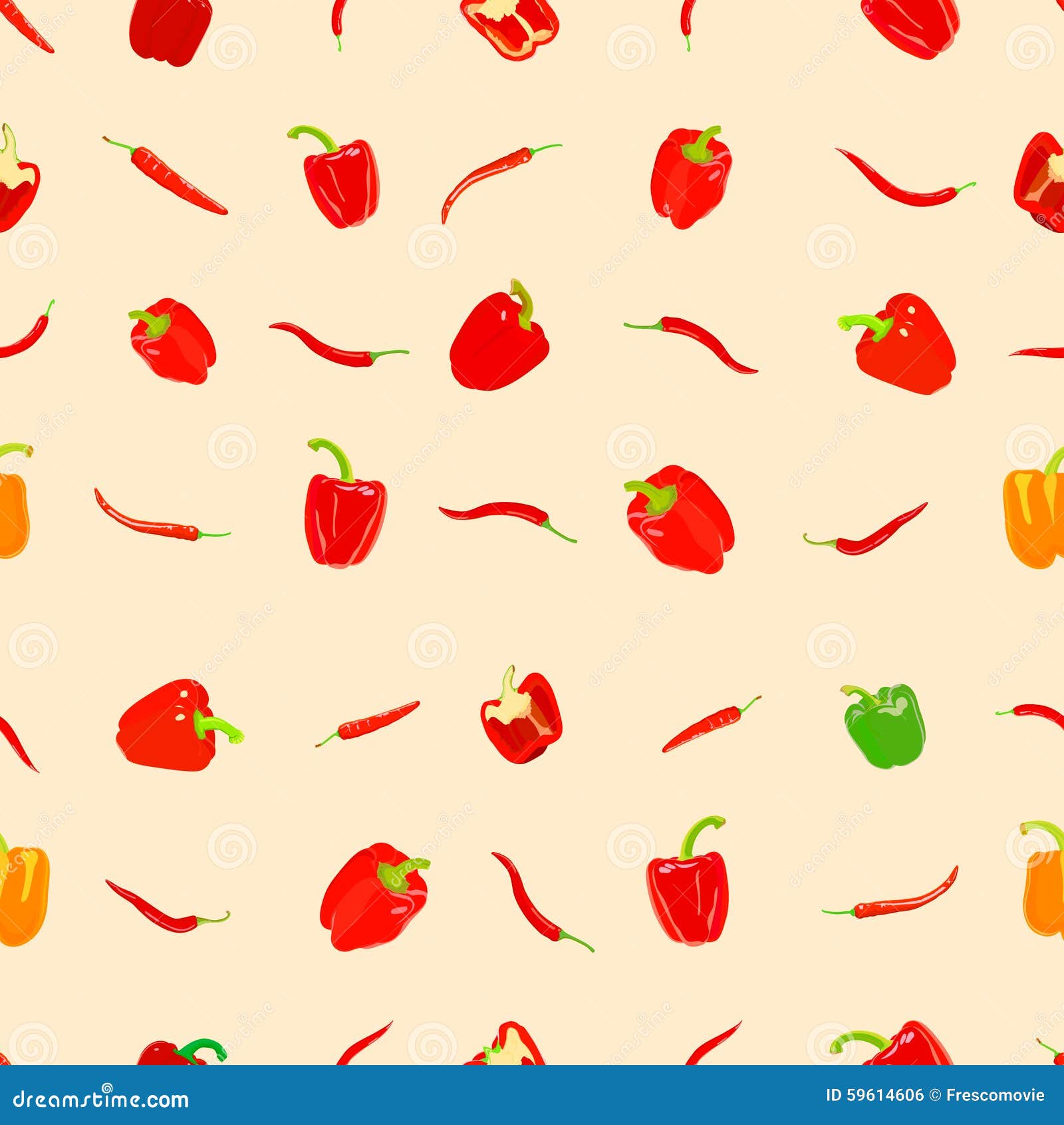 Pepper pattern stock vector. Illustration of bulgarian - 59614606