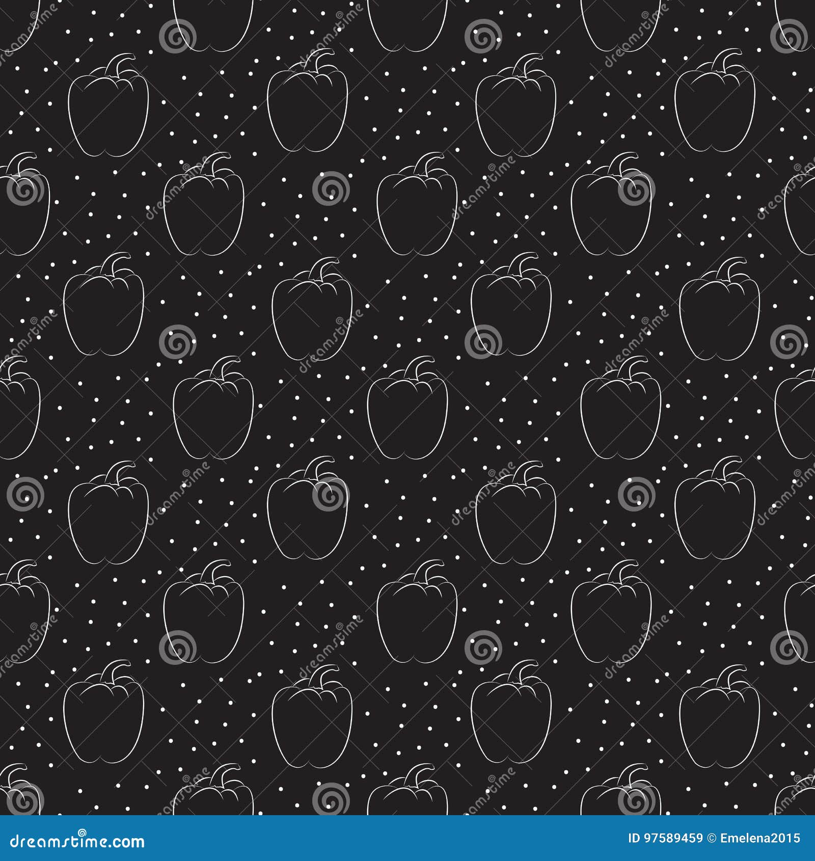 Pepper. Pattern with Dots on a Dark Background Stock Vector ...