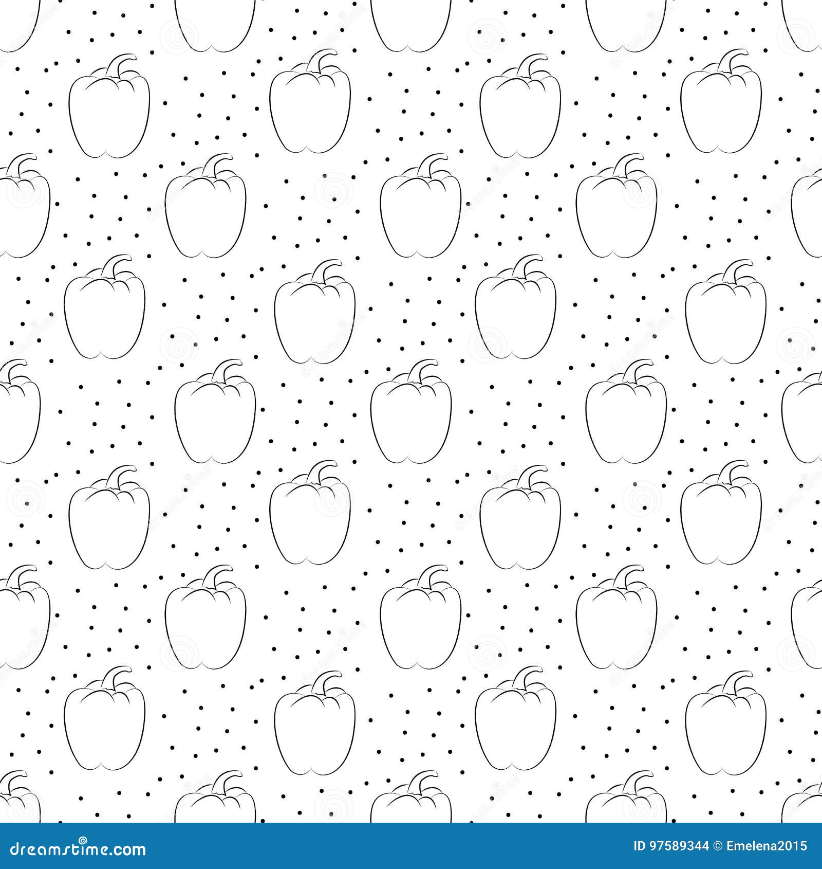 Pepper. Pattern with Dots on White Background Stock Vector ...