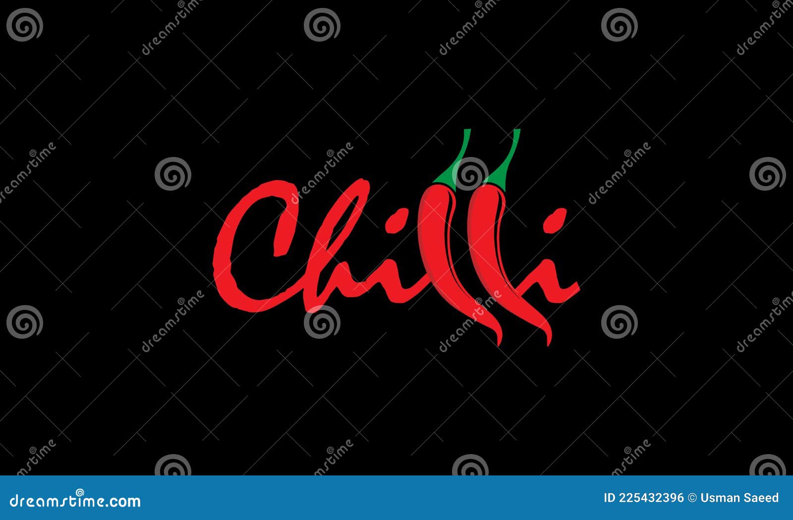 Pepper Red Chilli Icon Typographic Logo Vector Illustration Stock ...
