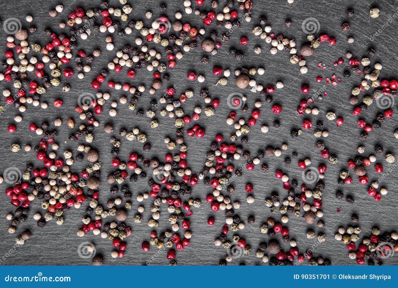 Pepper Scattered on the Slate. Top View Stock Image - Image of piquant ...