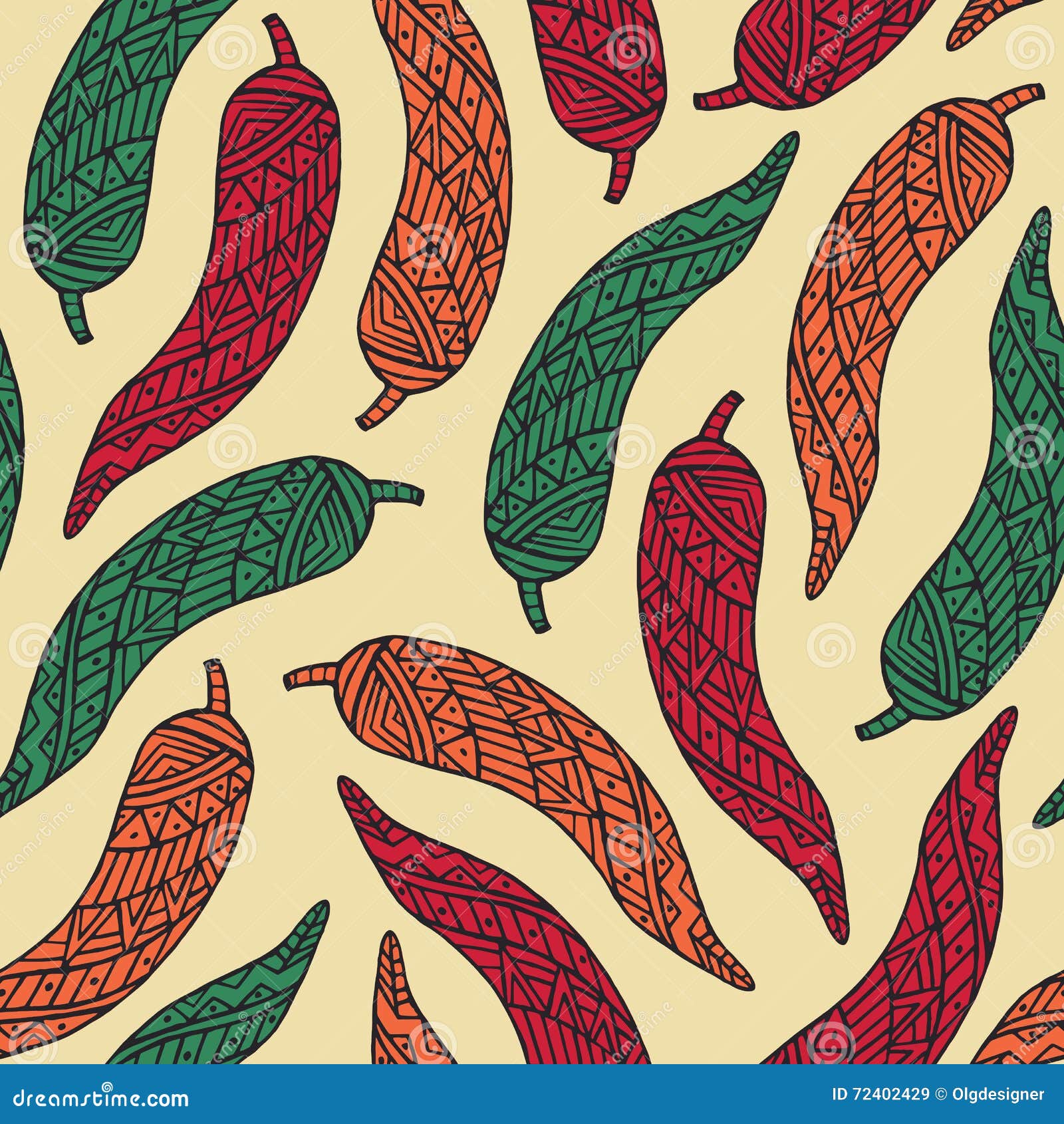 Pepper seamless pattern stock vector. Illustration of design - 72402429