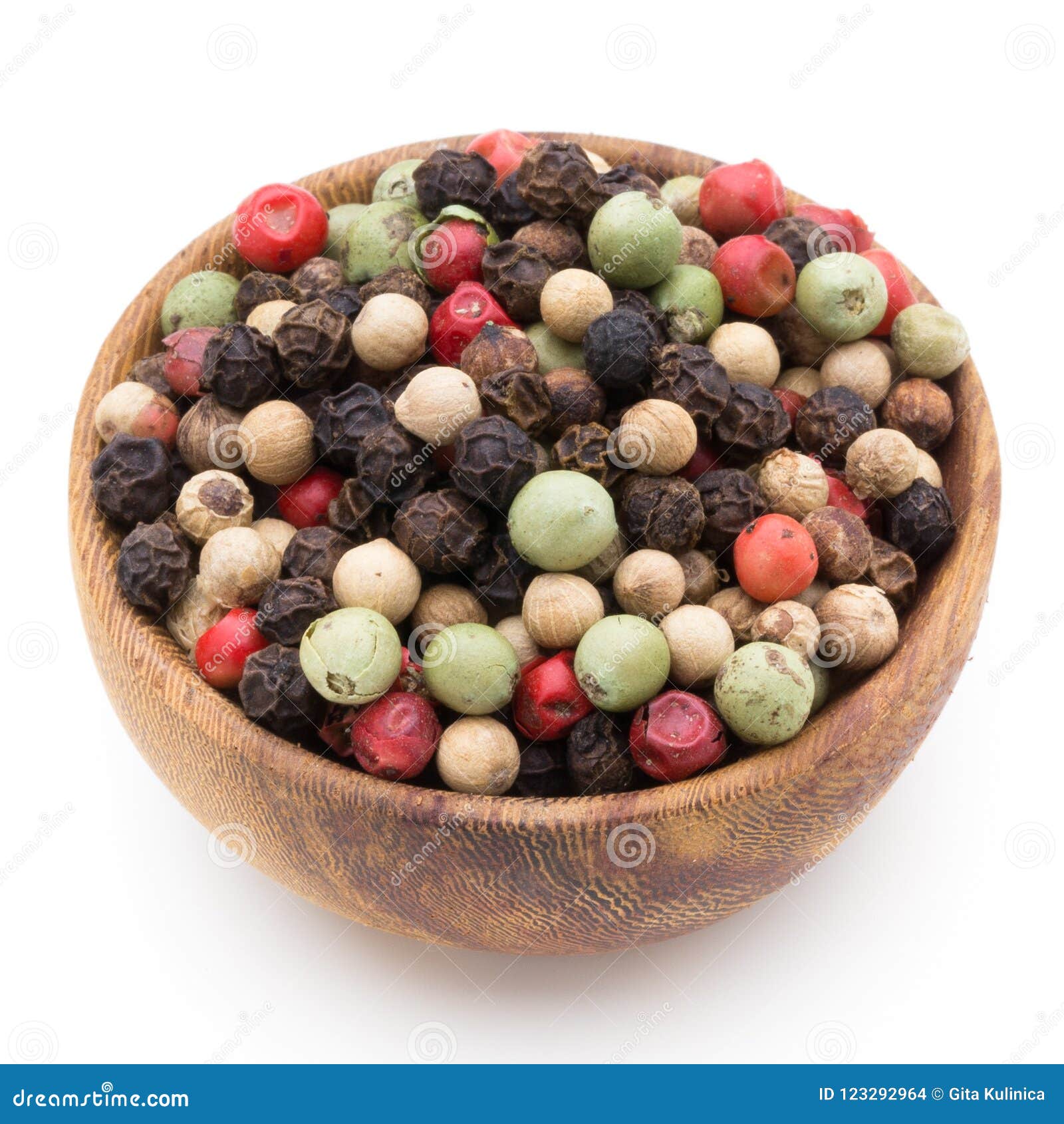 Pepper Mix Seed on Spoon on White Background. Stock Photo - Image of ...