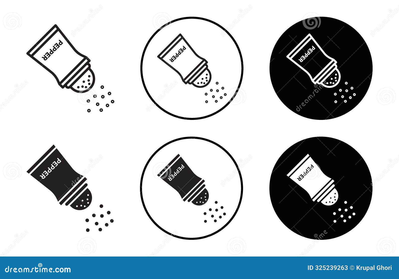 Pepper Shaker Icon Outline Flat Icon Stock Illustration - Illustration ...