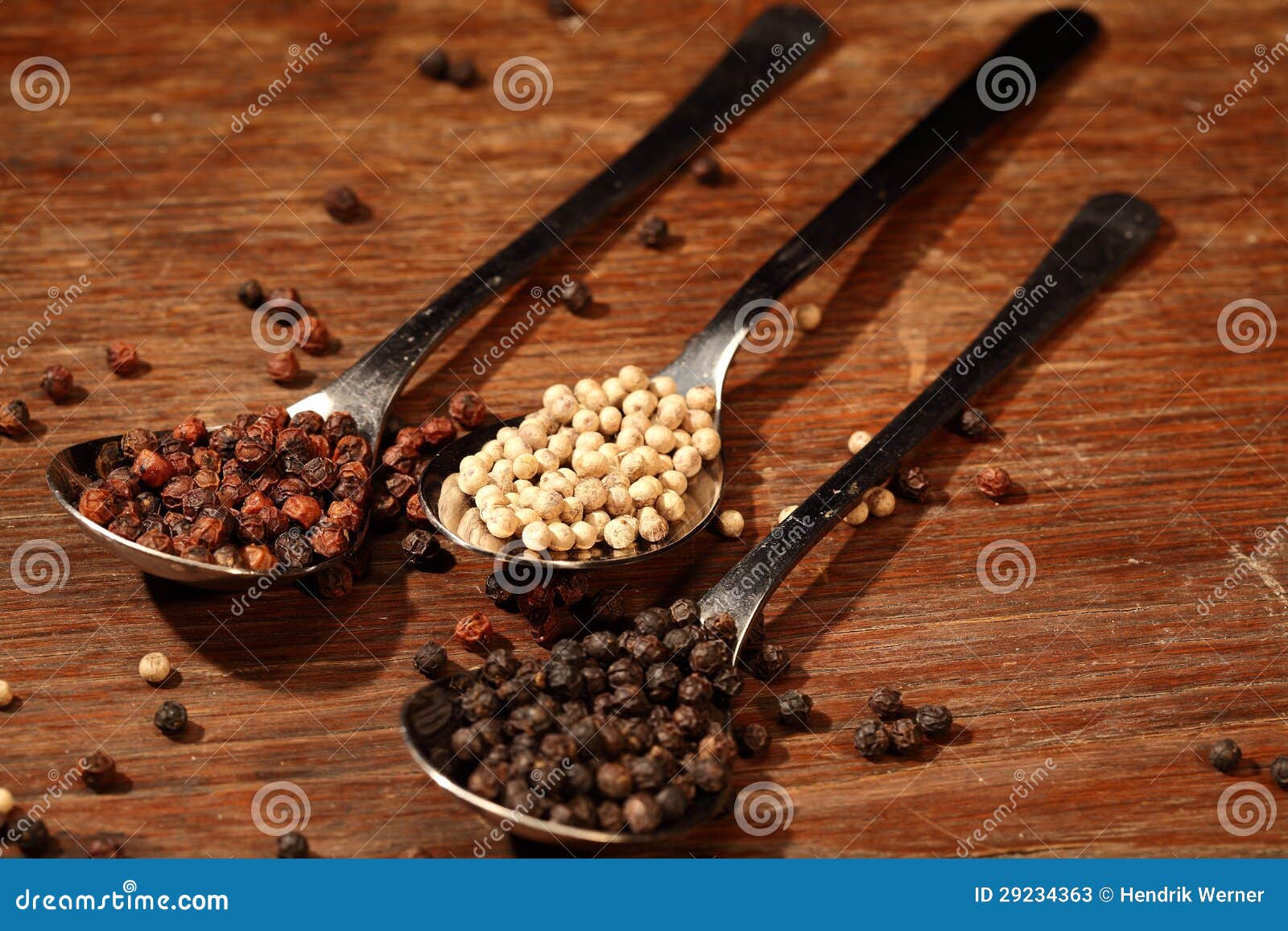 Pepper on spoons stock image. Image of white, pepper - 29234363