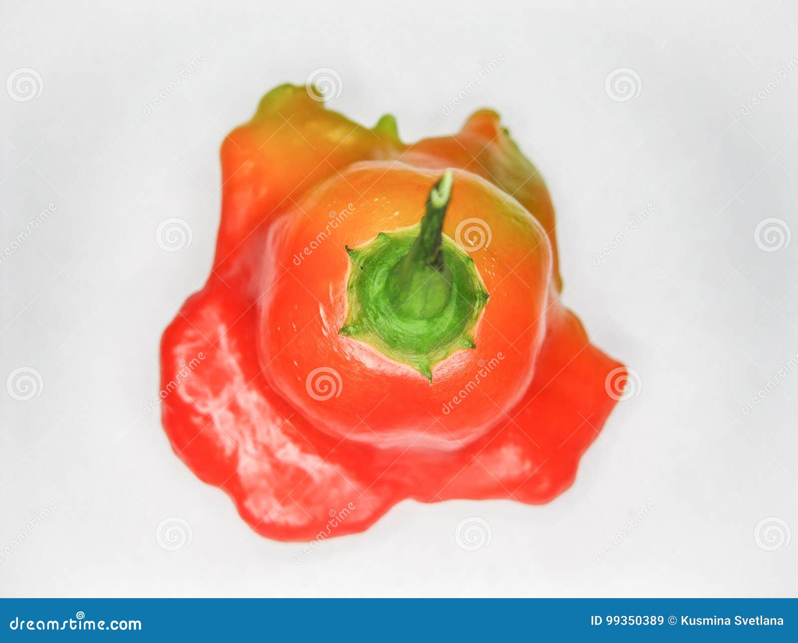 Pepper of Unusual Shape on a White Background. Stock Image - Image of ...