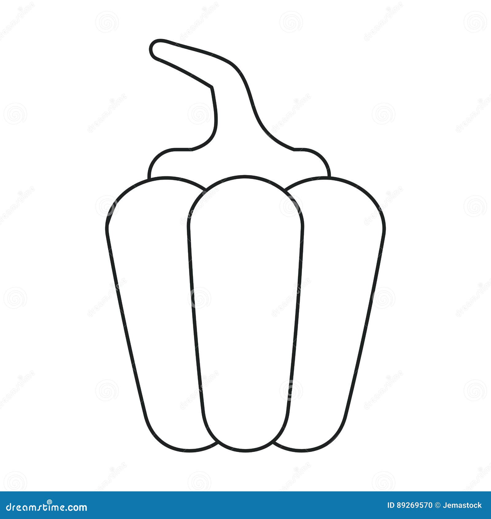 Pepper Vegetable Healthy Image Outline Stock Illustration ...