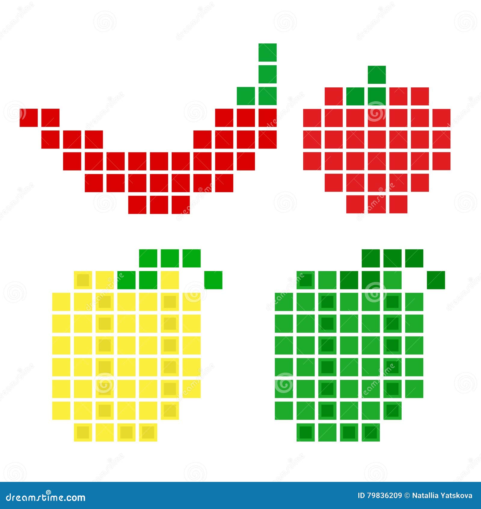 Pepper vegetable pixel set stock vector. Illustration of fresh - 79836209