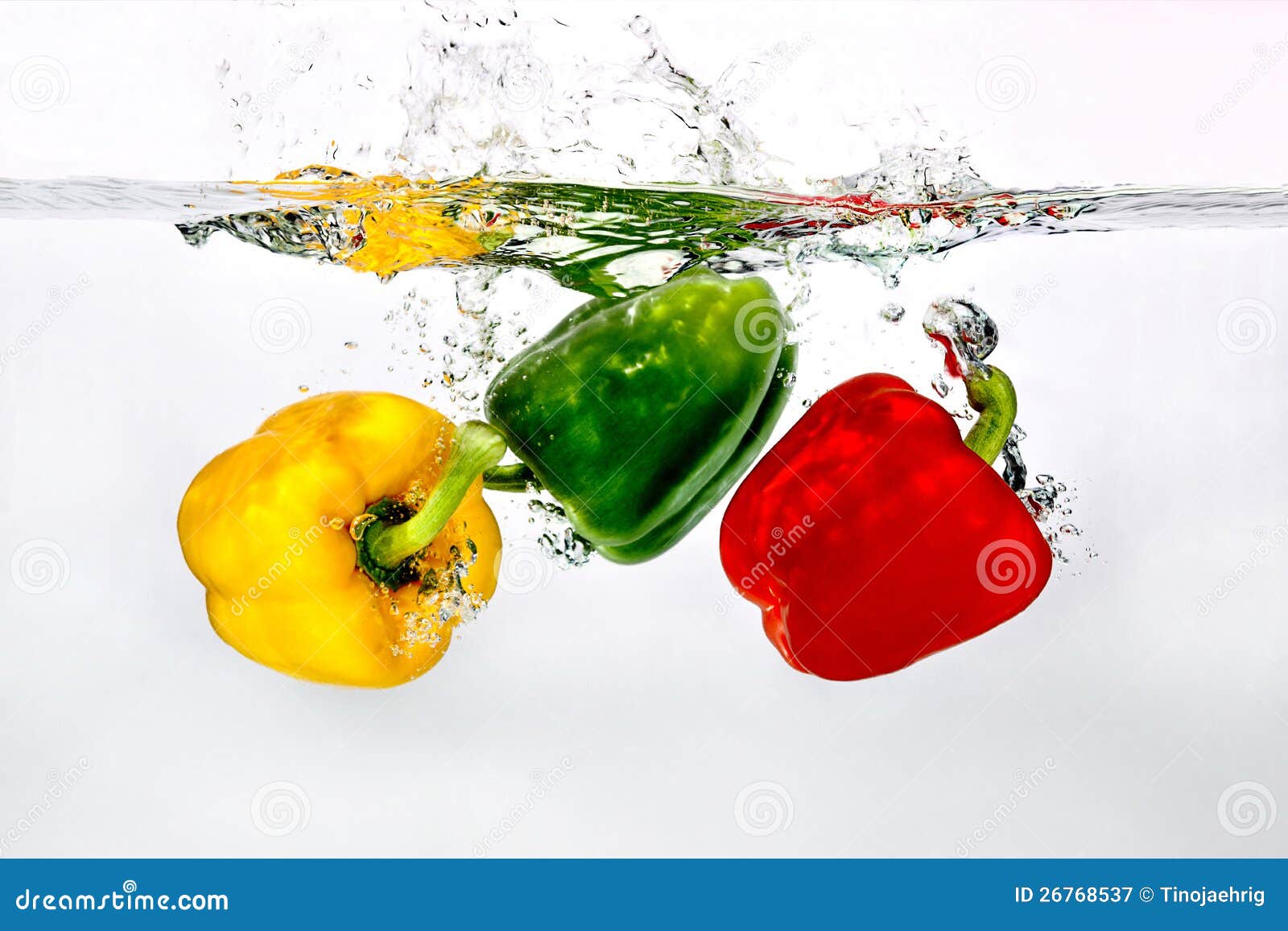Pepper in Water on White Background Stock Image - Image of bubble ...