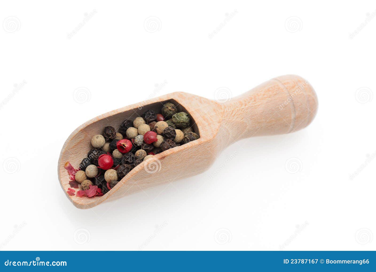 Pepper in wooden spoon stock image. Image of natural - 23787167