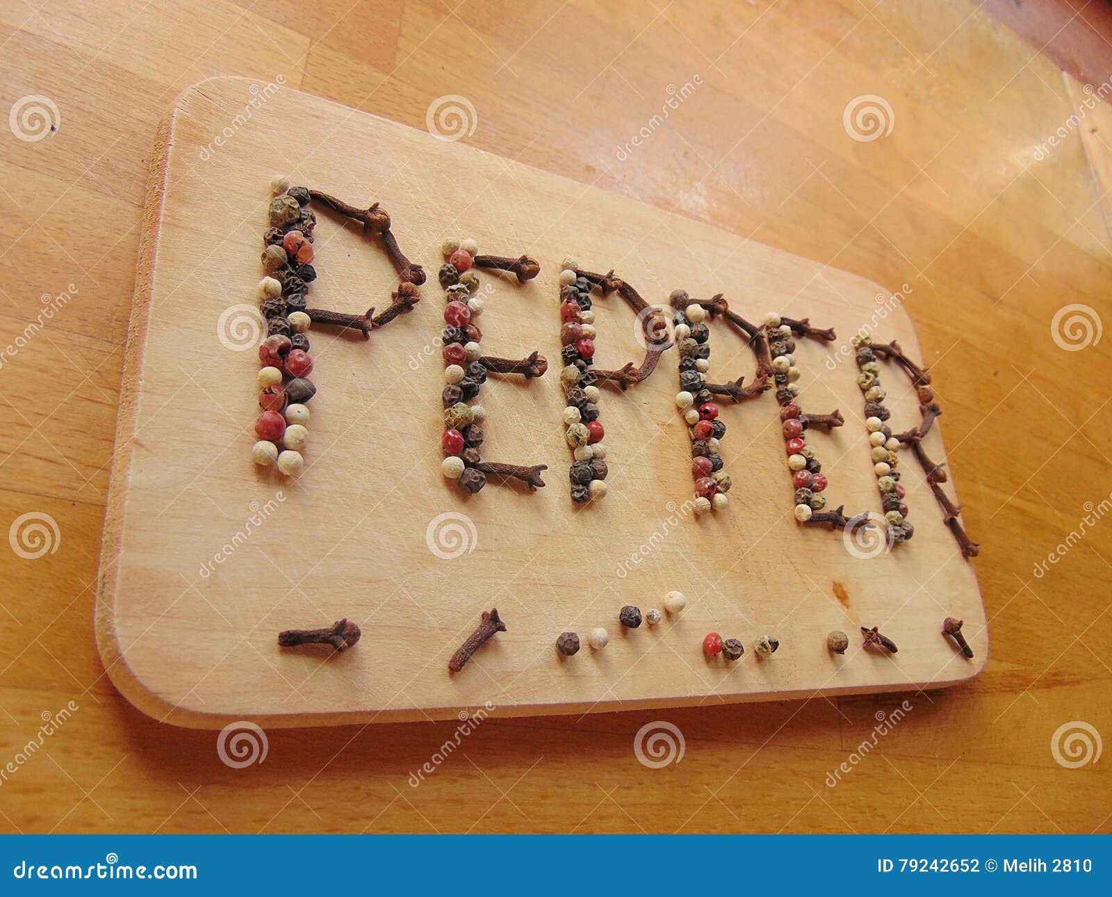 Pepper Written on Cutting Board with Pepper Stock Photo - Image of cook ...