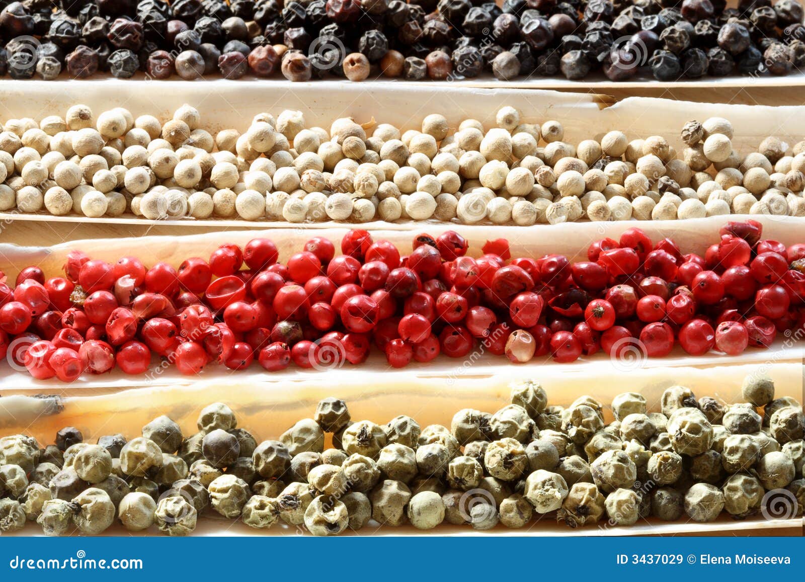 Peppercorns Spices Sea Shells Stock Image - Image of ingredient, market ...