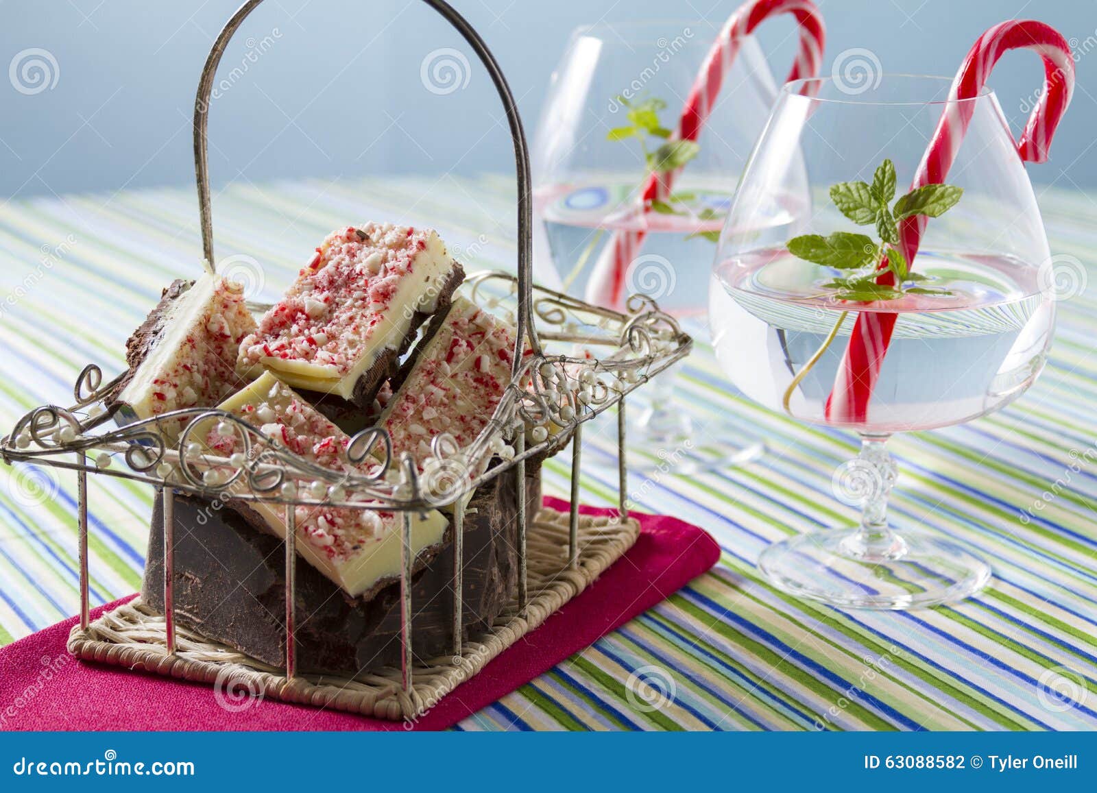 Peppermint Bark Served with Mint Schnapps Stock Photo - Image of bark ...
