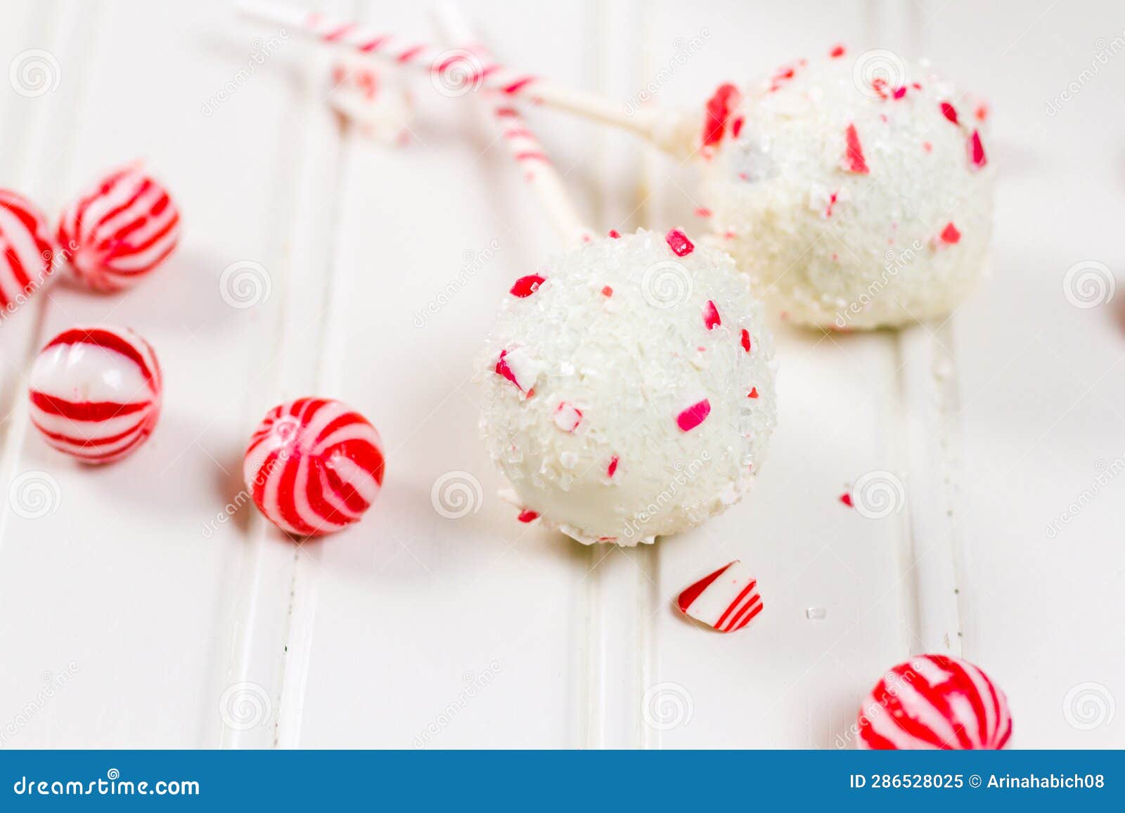 Peppermint Chocolate Cake Pops Stock Image - Image of flat, christmas ...