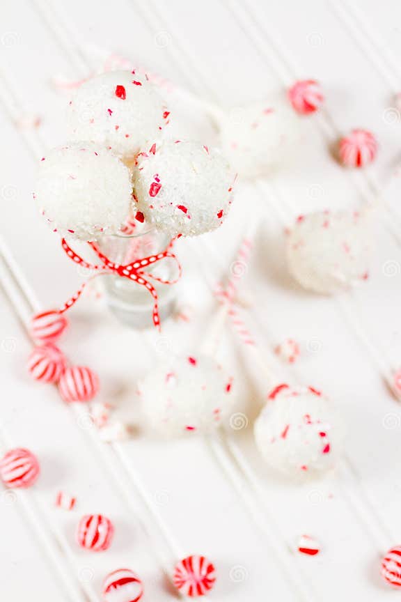 Peppermint Chocolate Cake Pops Stock Photo - Image of striped, gourmet ...