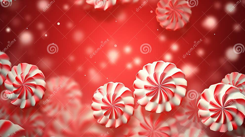 Peppermint Inspired Background in Fun Whimsical Design. Stock ...