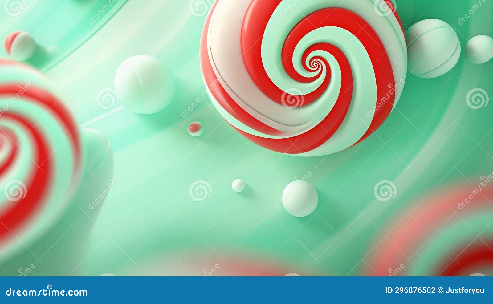 Peppermint Lollipop Candy on Festive Background. Generative Ai Stock ...