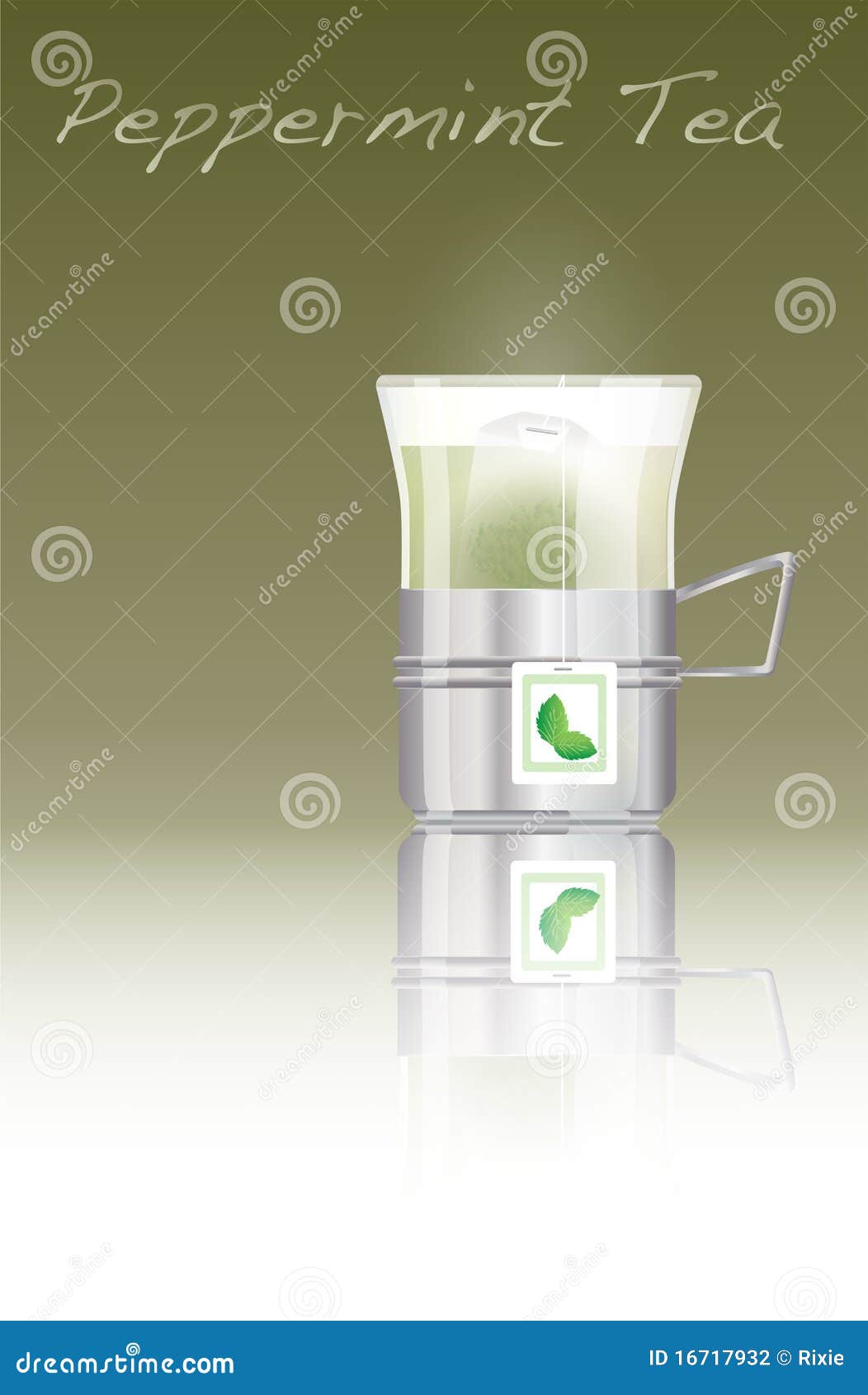 Peppermint tea stock vector. Illustration of isolated - 16717932