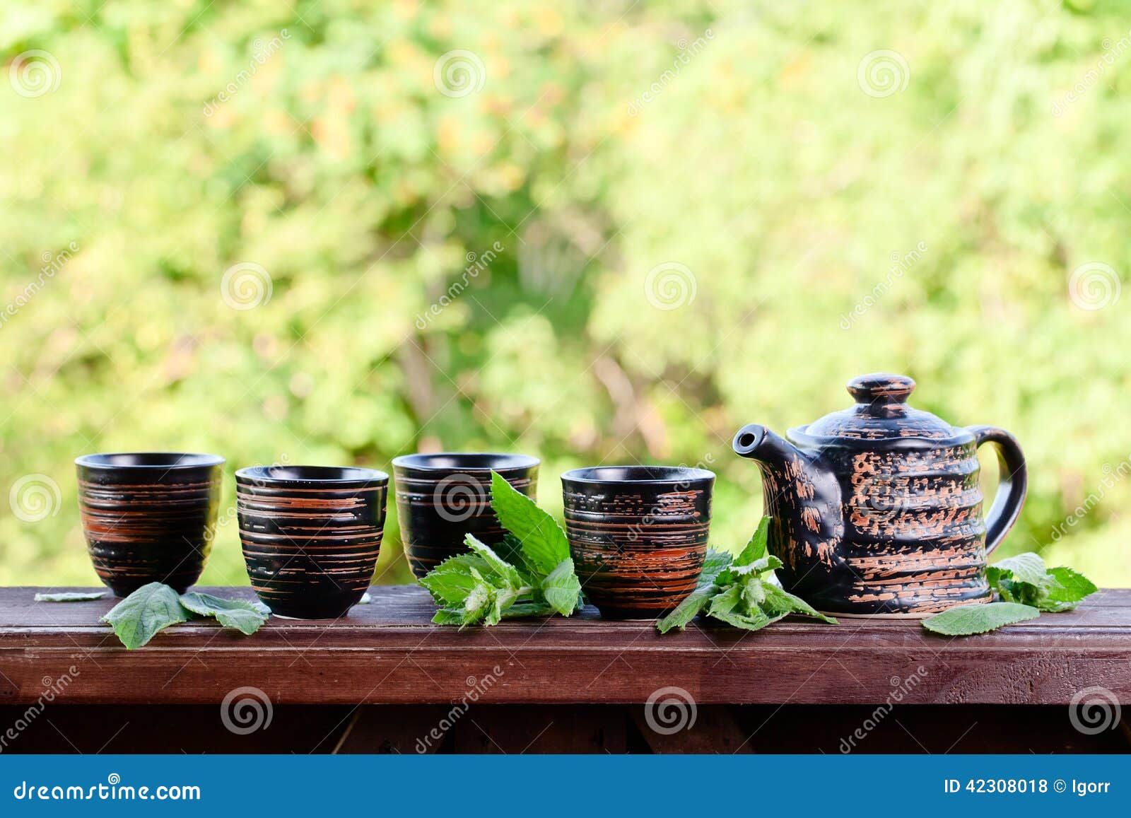 Peppermint tea stock photo. Image of liquid, teapot, wood - 42308018