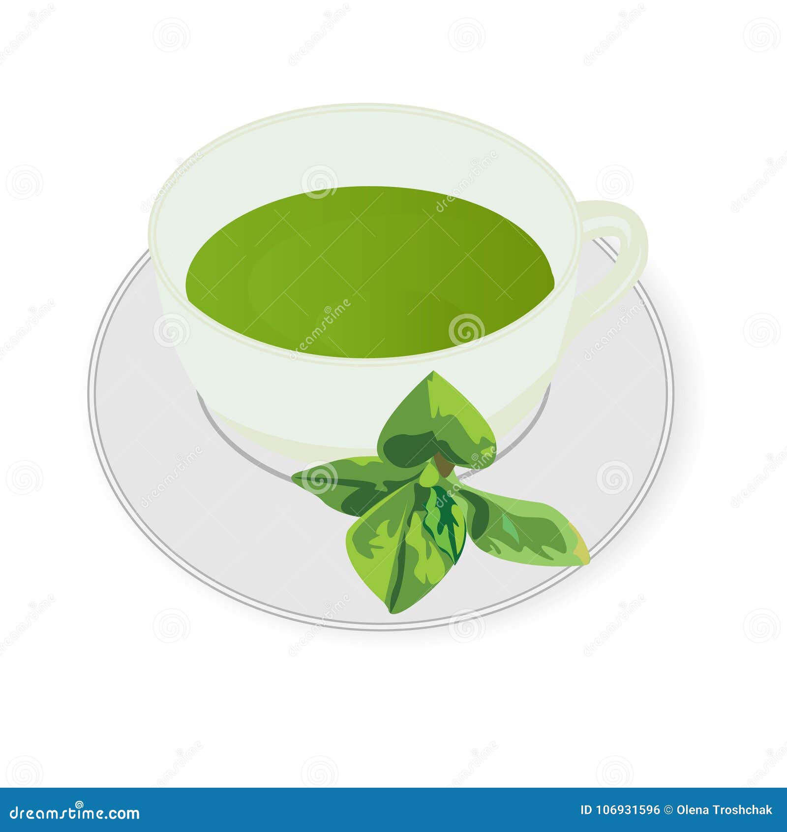Peppermint Tea Vector Illustration Stock Vector - Illustration of asia ...