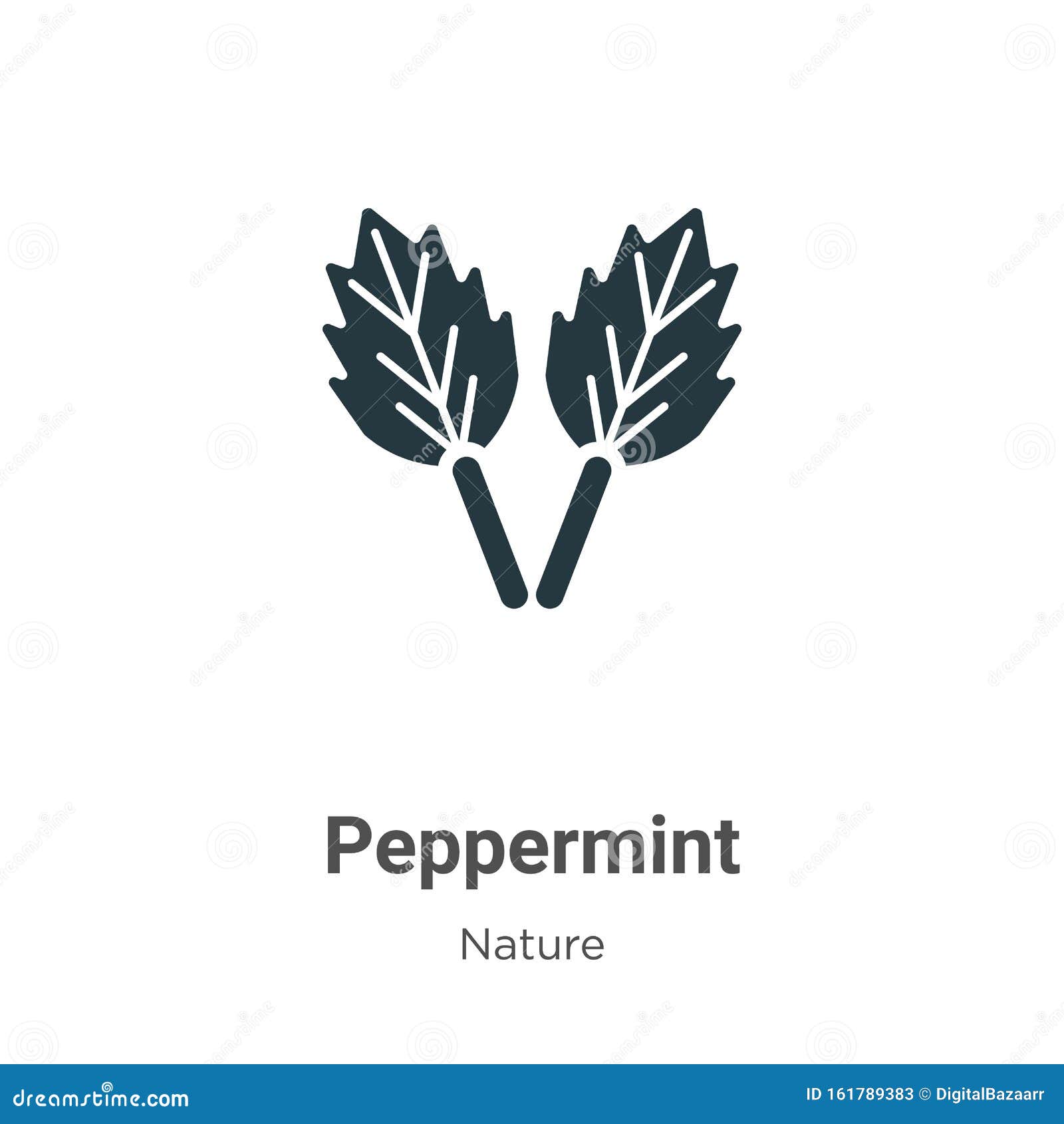 Peppermint Vector Icon on White Background. Flat Vector Peppermint Icon ...