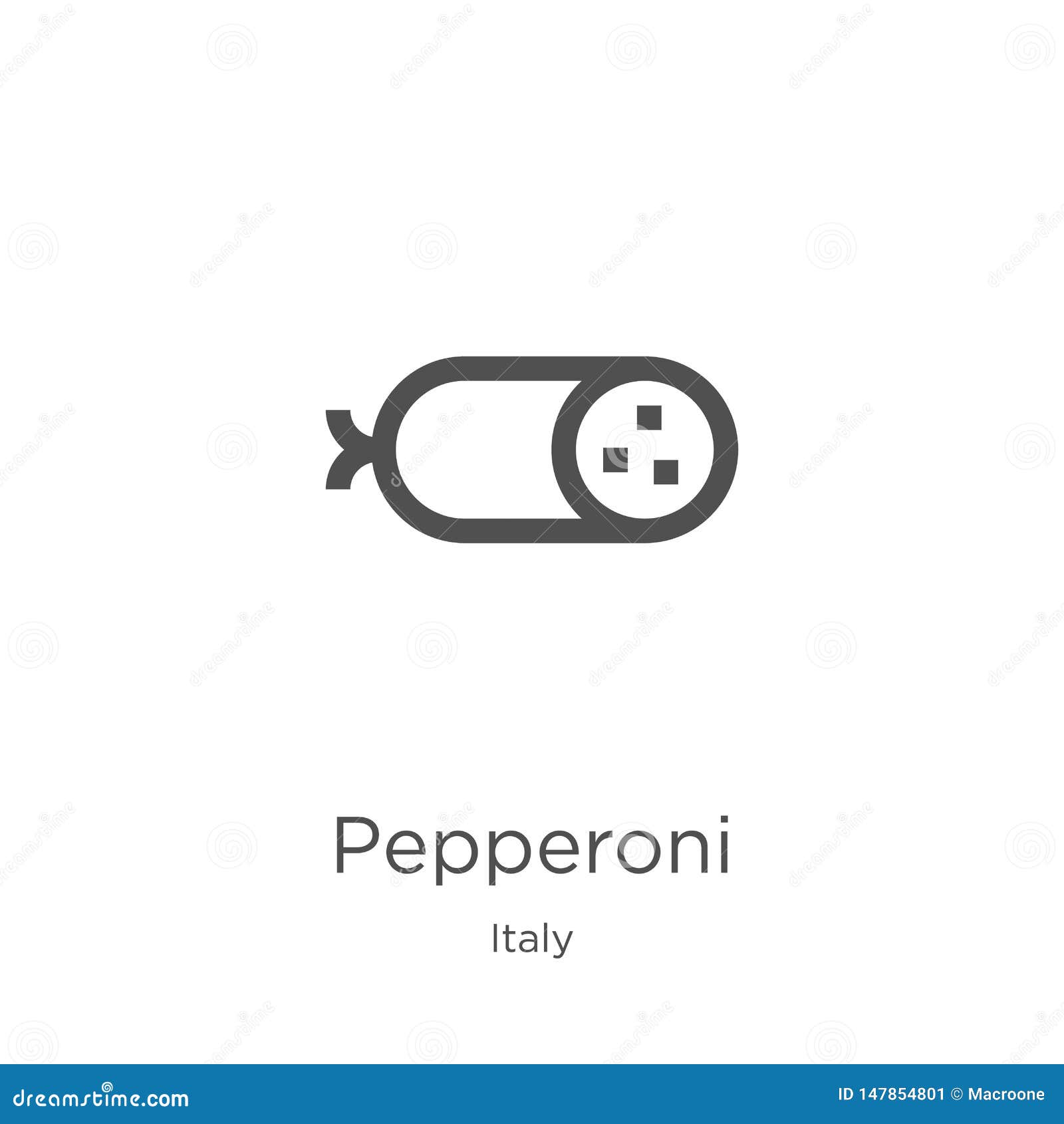 Pepperoni Icon Vector from Italy Collection. Thin Line Pepperoni ...