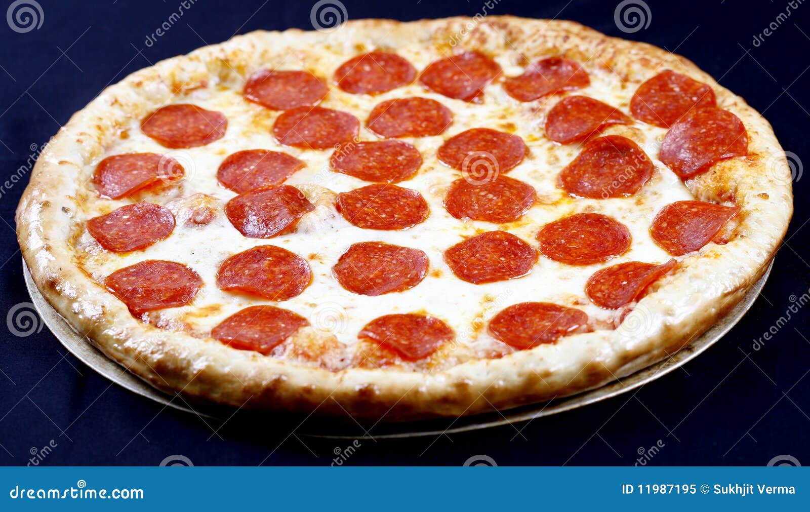 Pepperoni pizza stock image. Image of yummy, crust, oven - 11987195
