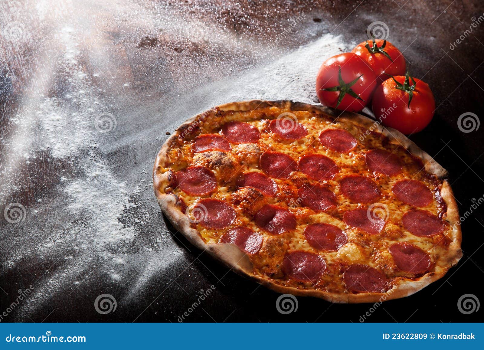 Pepperoni pizza stock image. Image of cuisine, italy - 23622809